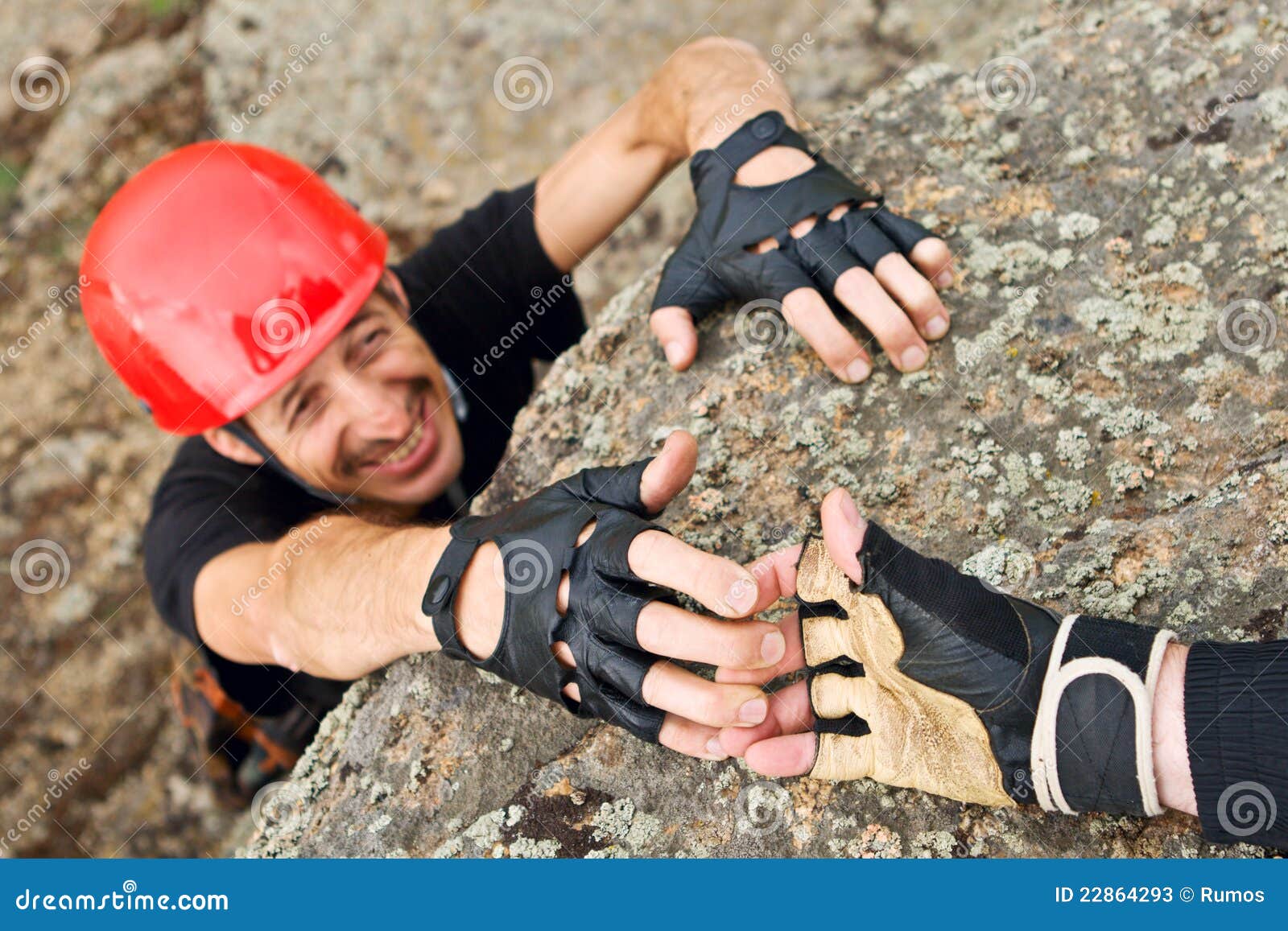 Climber Lending Helping Hand Stock Image - Image of selective, look ...