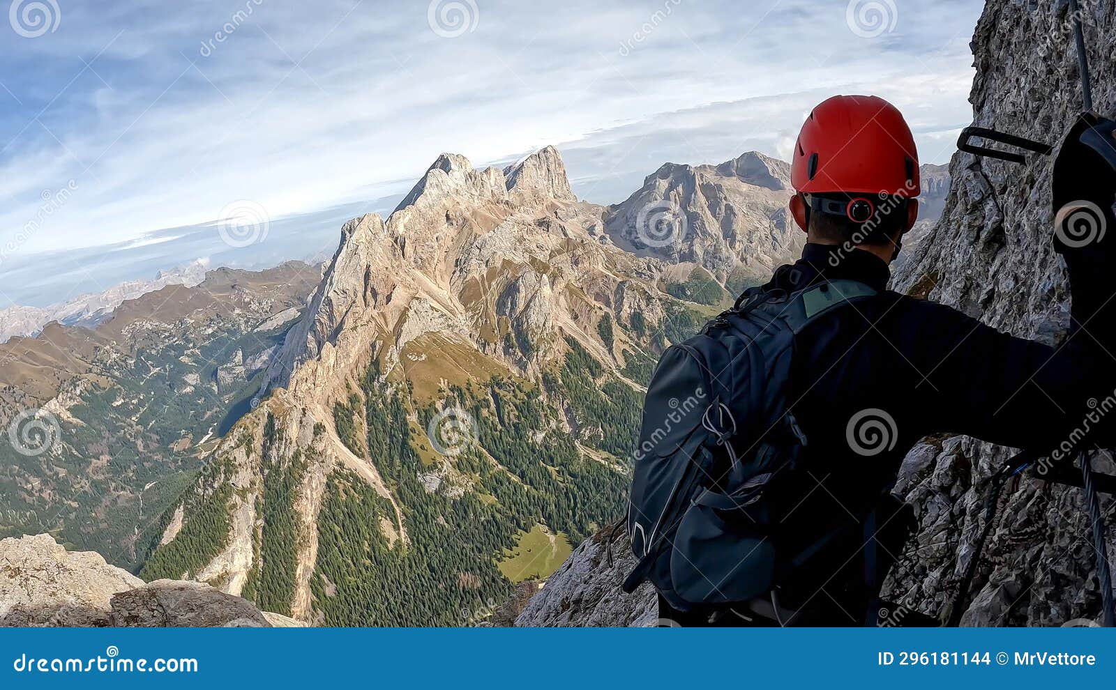 Climber On His Back Doing In Escapades Rocks Mountain Climbing - Sport ...