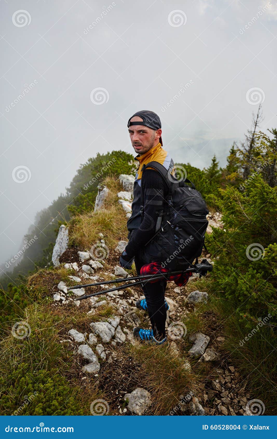Climber on mountain stock photo. Image of green, difficult - 60528004