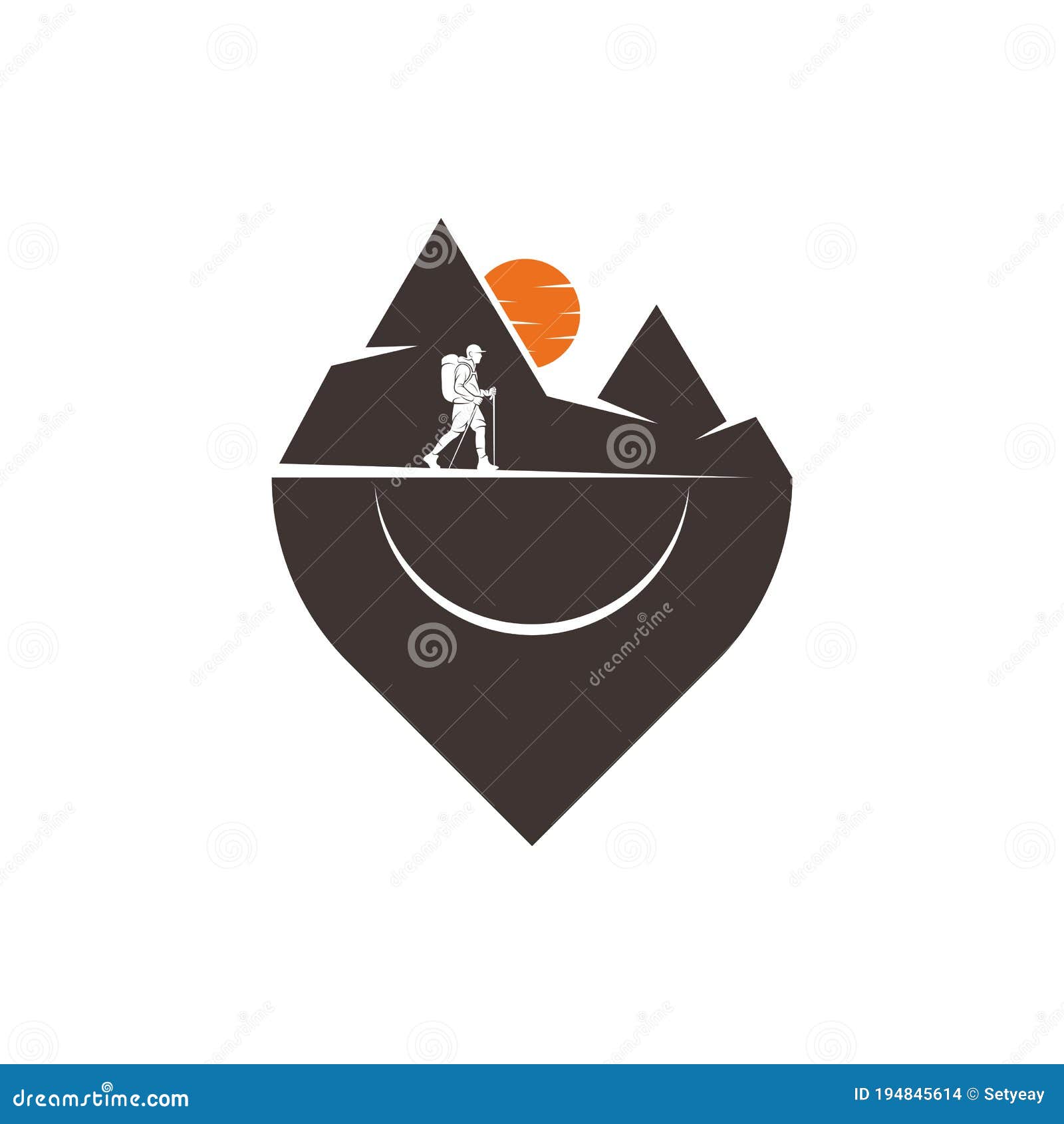 Climber with Point Logo Design Vector Template. Outdoor Activity Logo ...