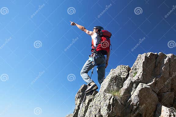 Climber pointing stock photo. Image of future, pointing - 5961040