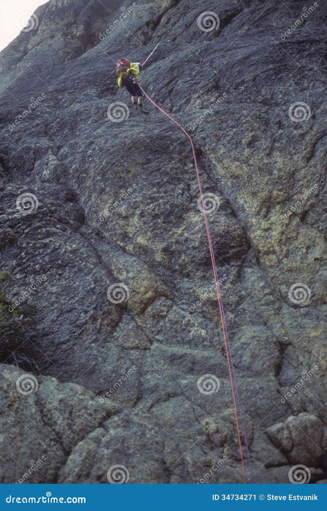 Climber rappelling stock image. Image of mountain, walker - 34734271