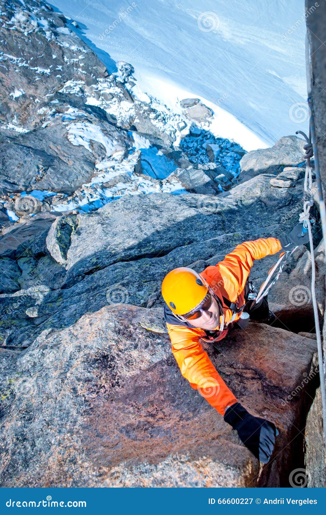 A Climber Reaching the Summit Stock Image - Image of active, hiker ...