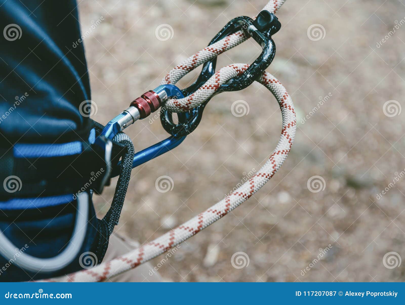 Climber with Rope and Figure Eight. Stock Image - Image of figure ...