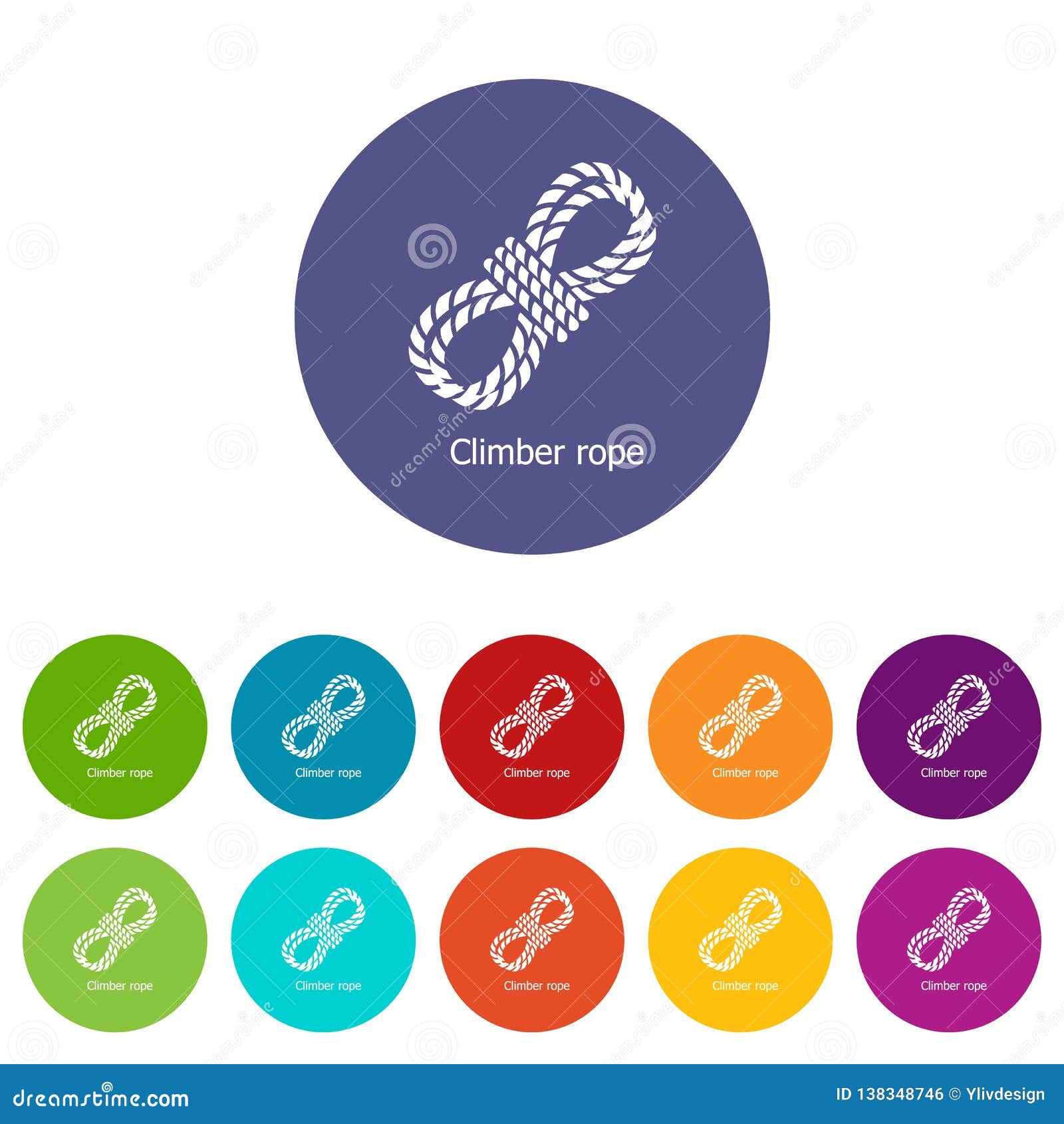 Climber Rope Icons Set Vector Color | CartoonDealer.com #138348746