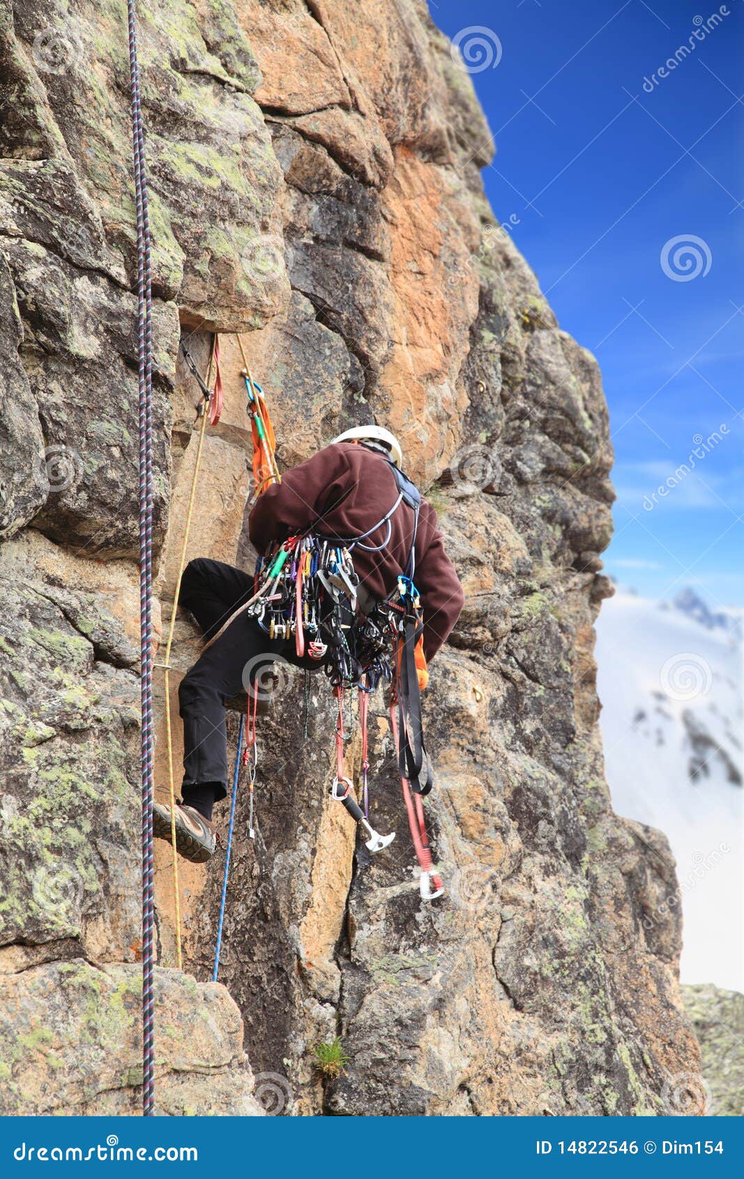 Climber on a route stock photo. Image of climber, grip - 14822546
