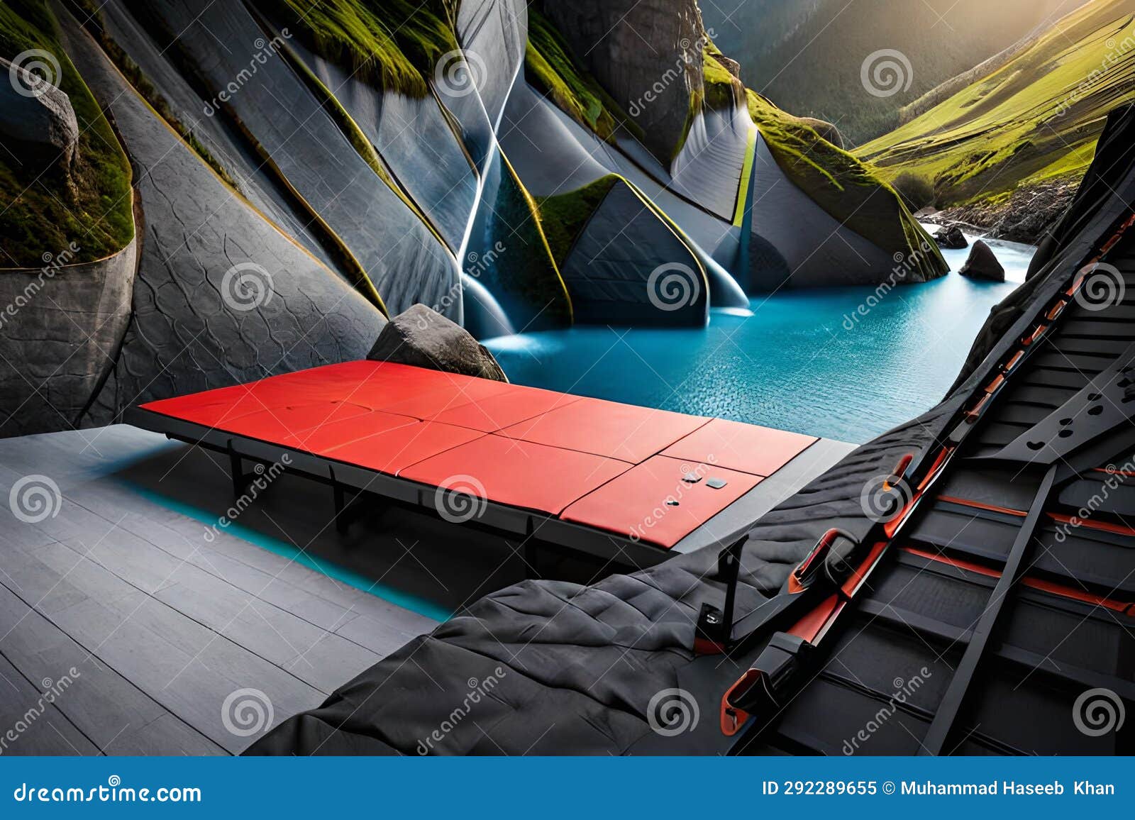 A Climber S Bouldering Crash Mat Laid Out Beneath a Challenging Problem ...