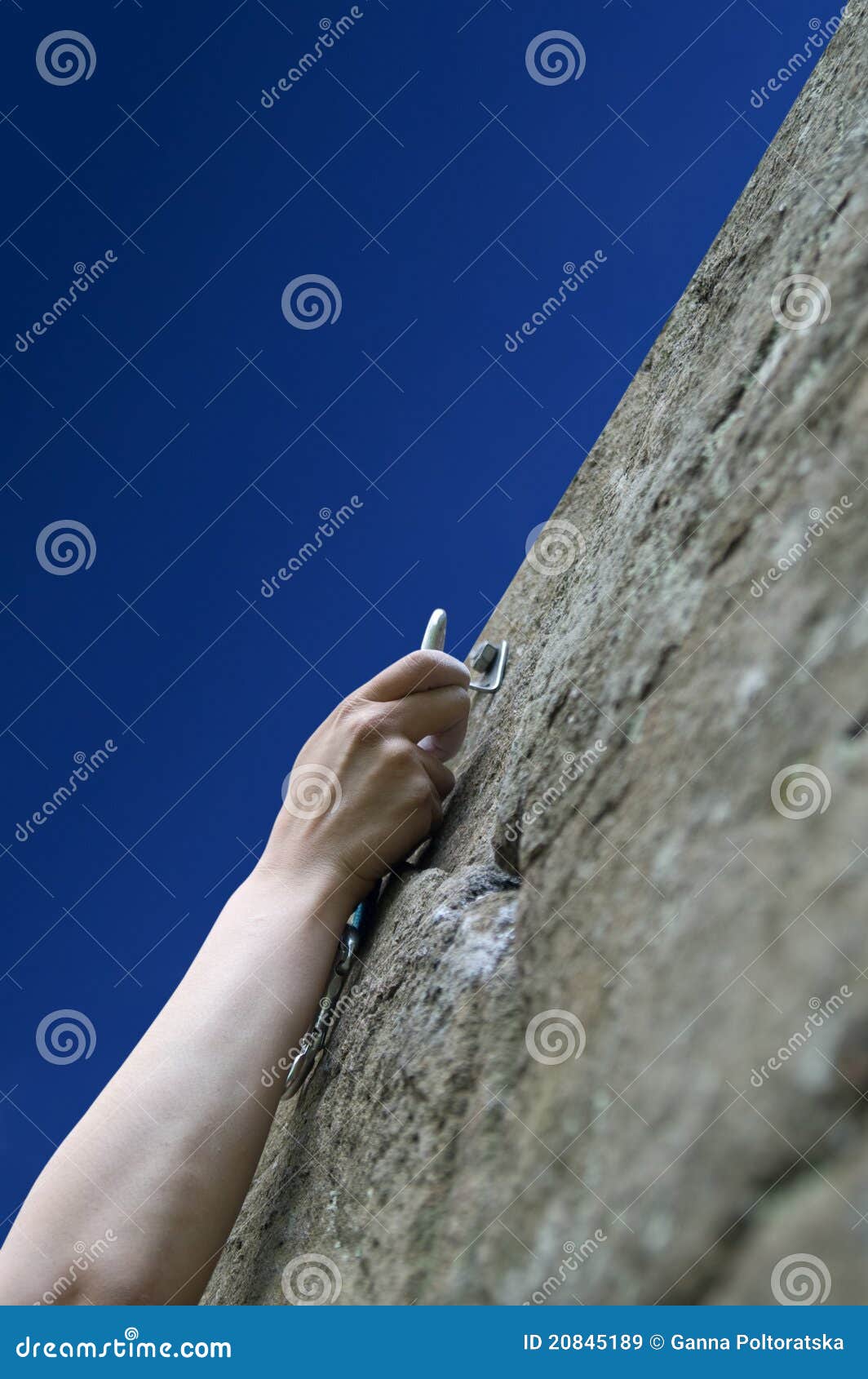 Climber S Hand with Quick-draws Stock Image - Image of finger ...