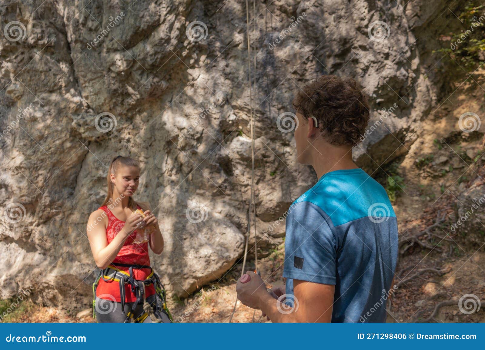 Climber S Taking a Launch Break before the Next Adventure Stock Photo ...