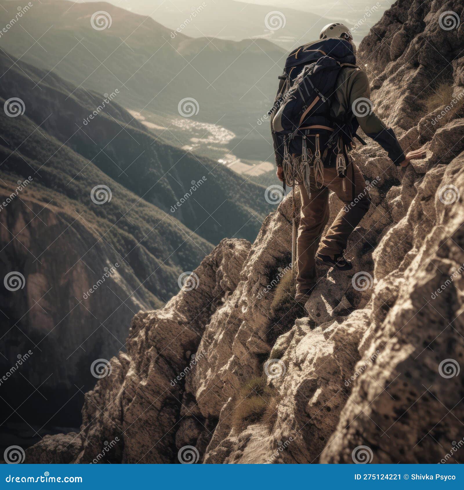 A Climber Scaling a Steep Mountain Generative AI Stock Illustration ... A Climber Scaling a Steep Mountain Generative AI Stock Illustration ...