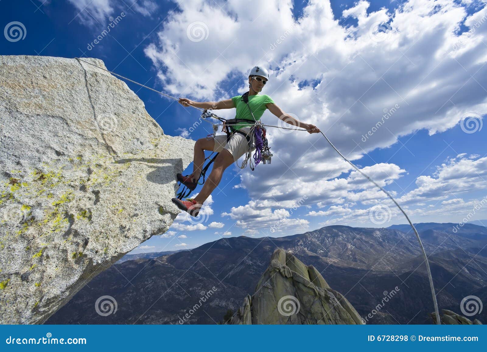 Climber on the summit. stock photo. Image of achievement - 6728298