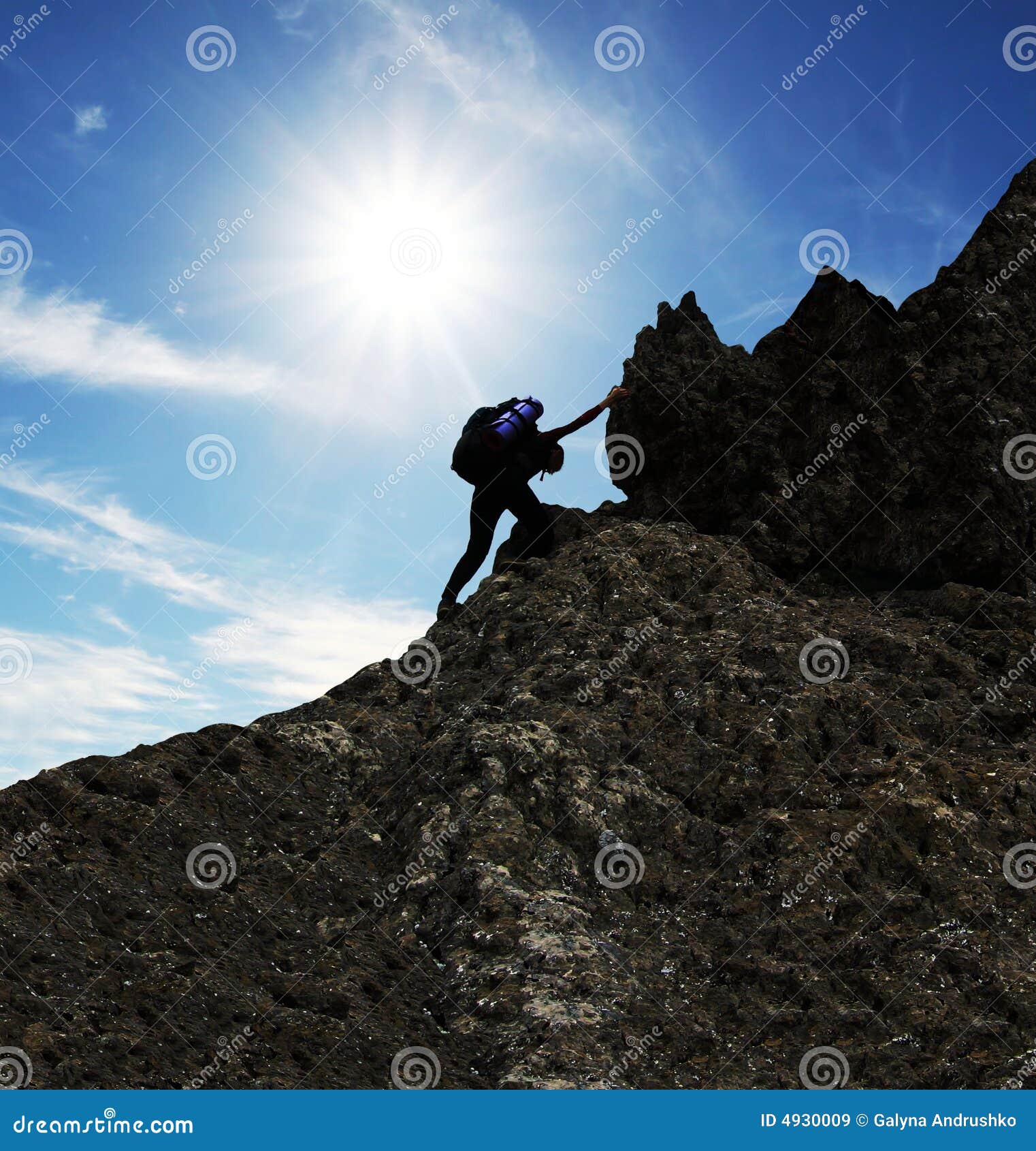 Climber on sunset stock image. Image of climbing, hiking - 4930009