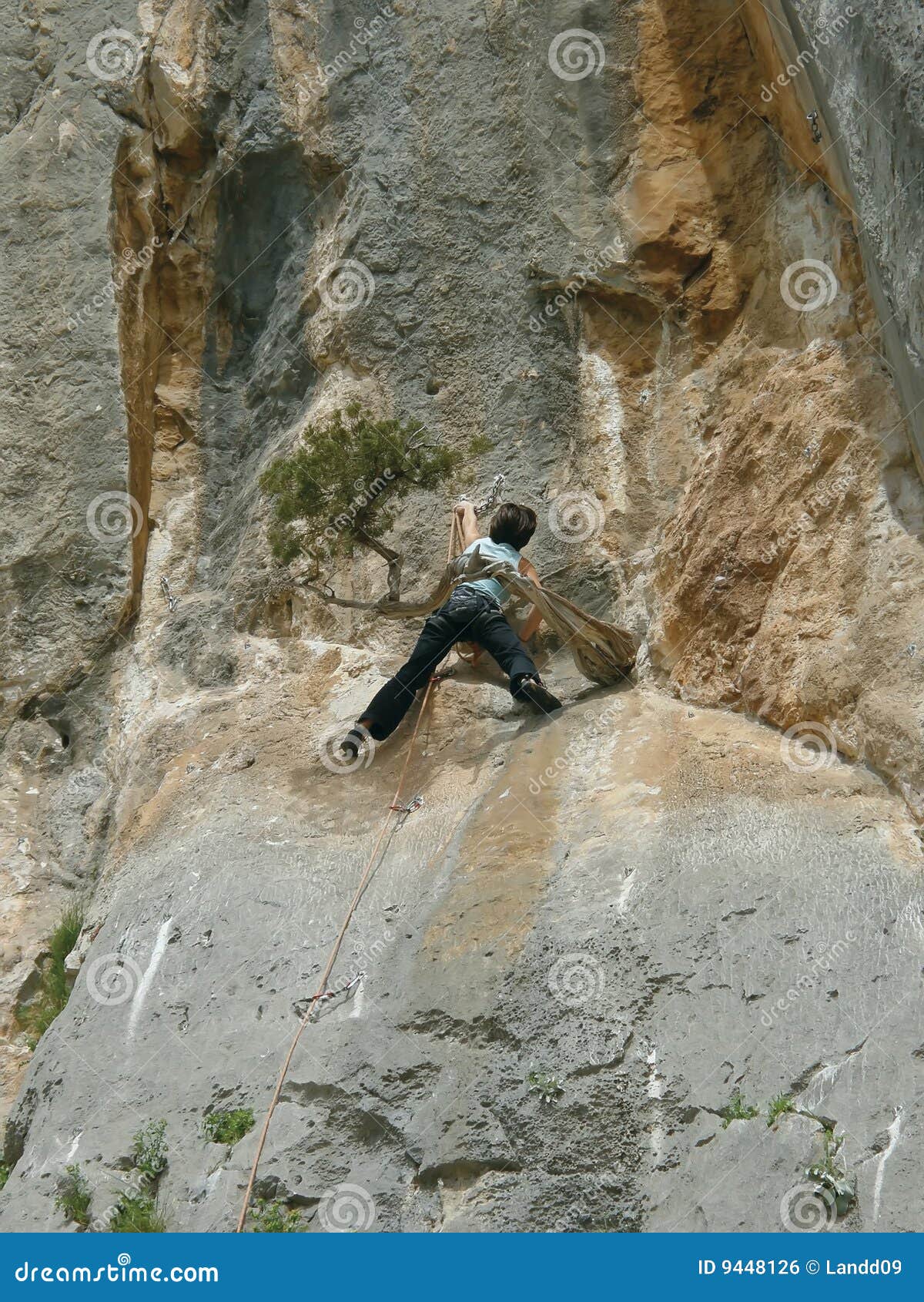 Climber Woman Coating Her Hands In Powder Chalk Magnesium. Ready For ...