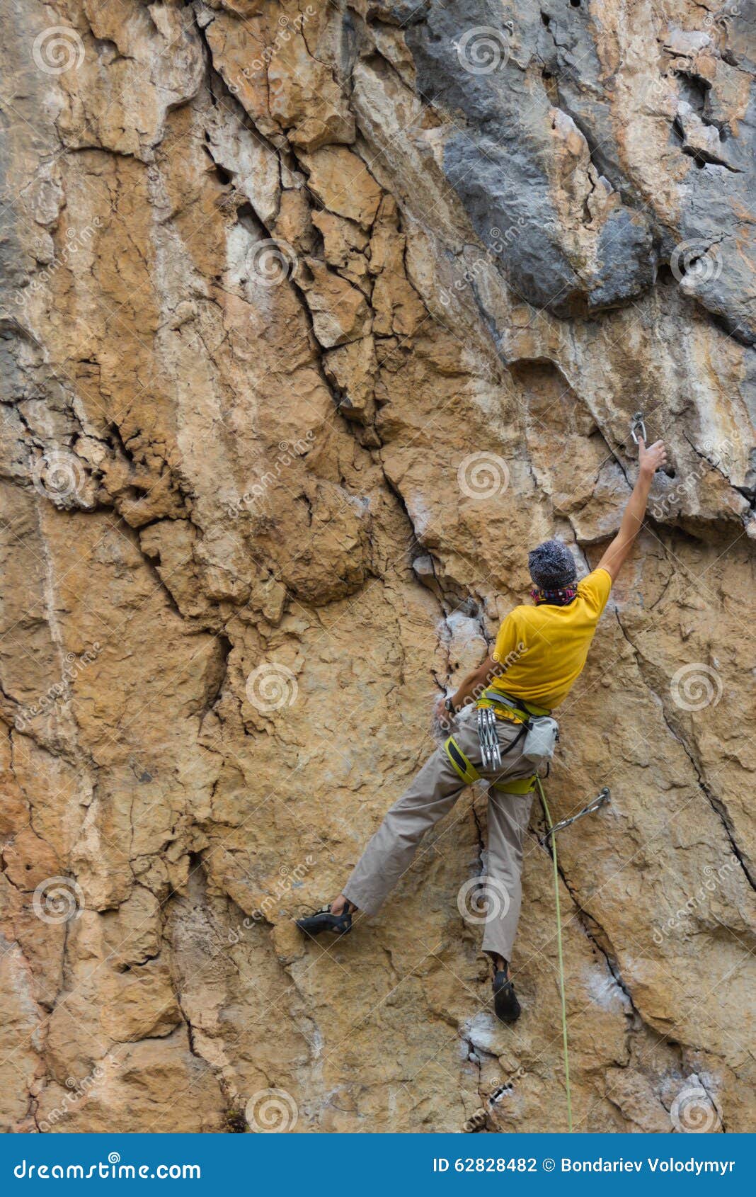 Climber. stock photo. Image of balance, mountain, cliff - 62828482