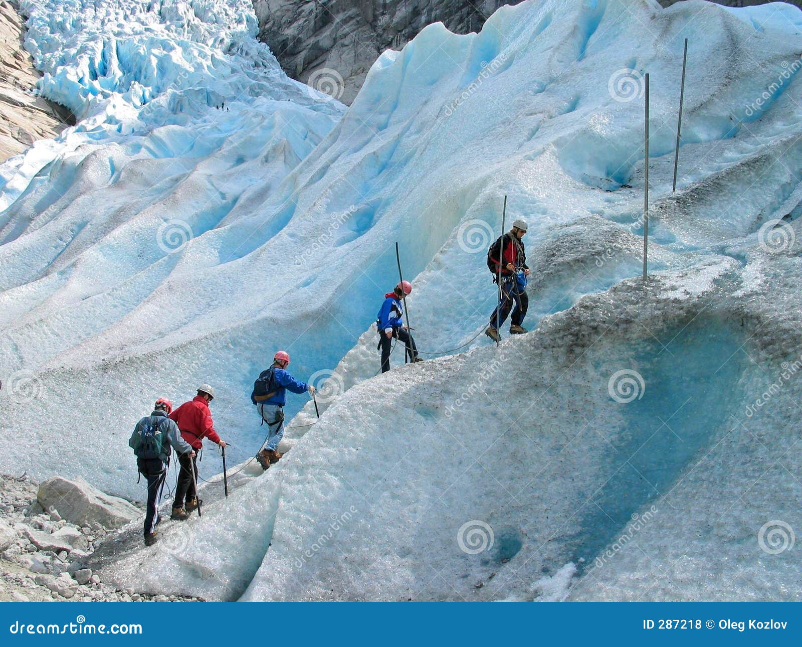 Climbers stock photo. Image of mountaineering, iceberg - 287218