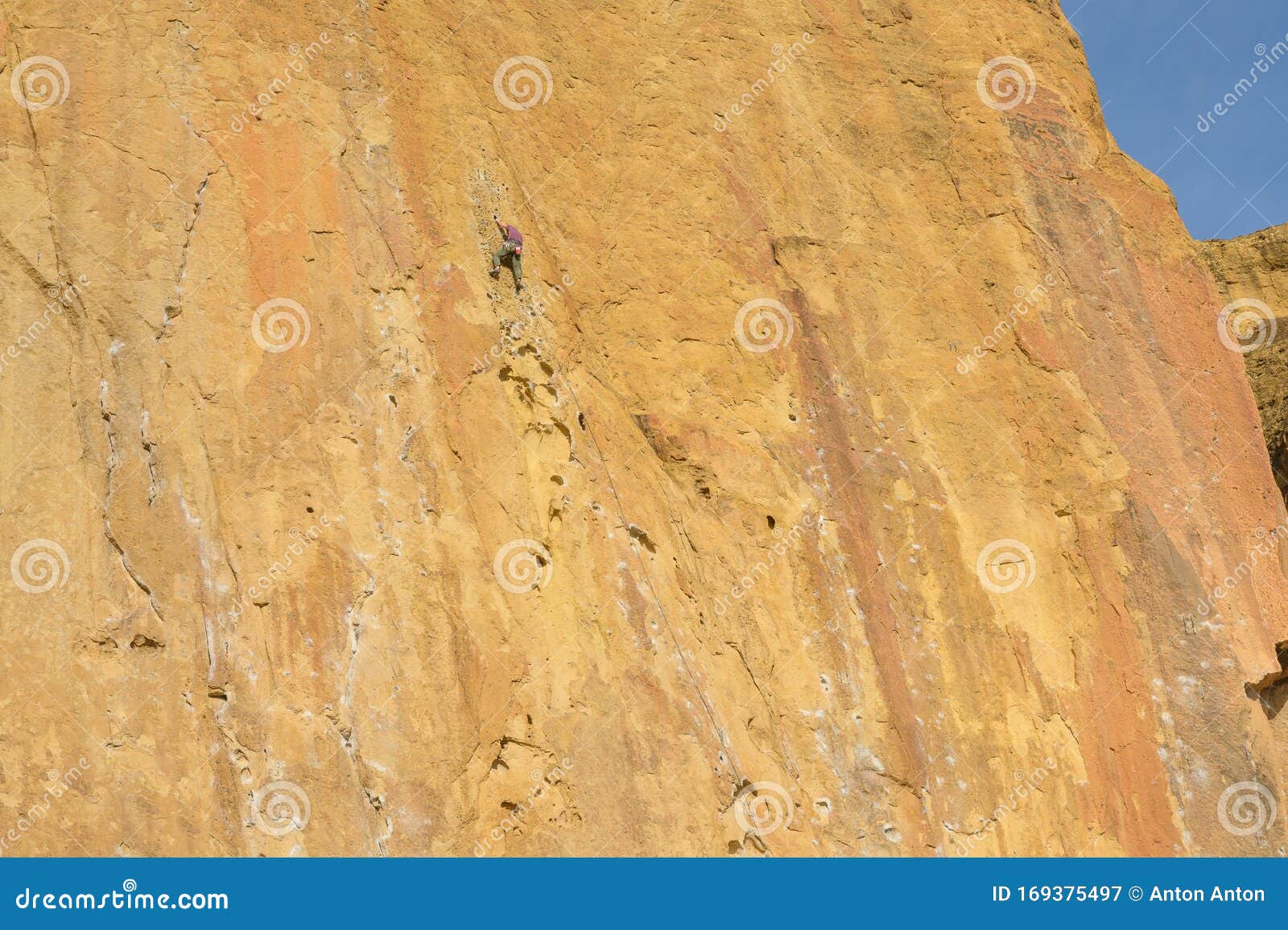 Climbers Climb a Large Rock, Filmed from the Back. with Space Stock ...