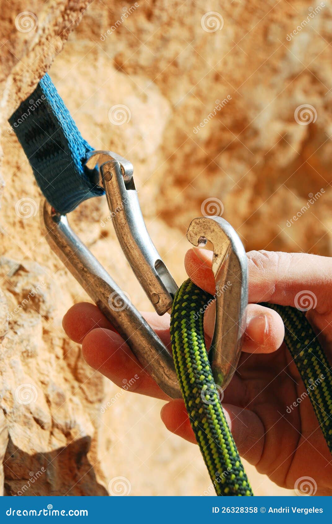 A Climbers Rope and Quick-draws Stock Photo - Image of climber, nature ...