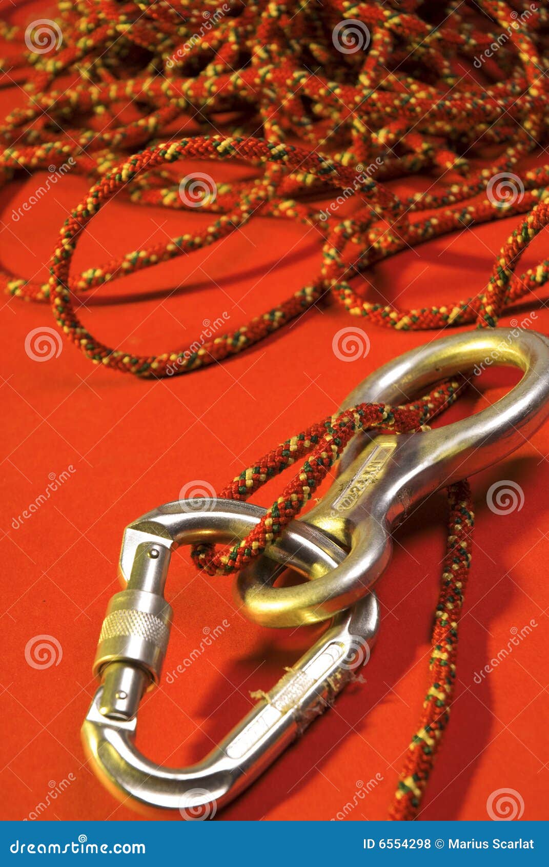 Climbing accessories stock photo. Image of aluminum, strength - 6554298