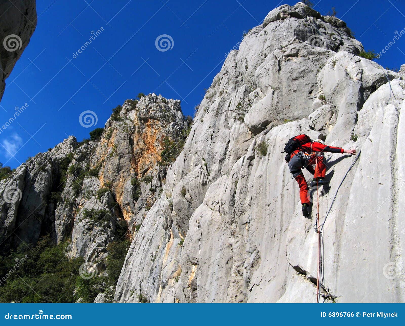 Climbing in Beatiful Landscape Stock Photo - Image of paklenica, move ...