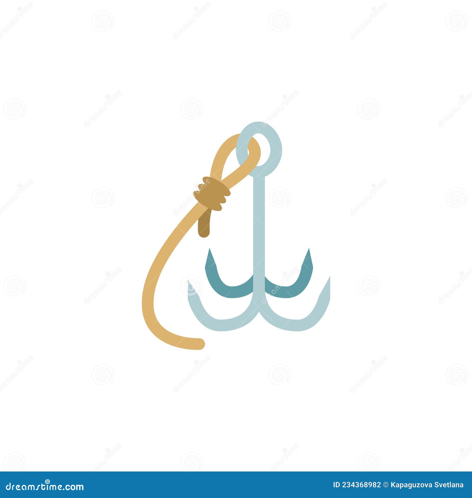 A Climbing or Boarding Hook with a Rope Tied in a Strong Knot. Vector ... A Climbing or Boarding Hook with a Rope Tied in a Strong Knot. Vector ...