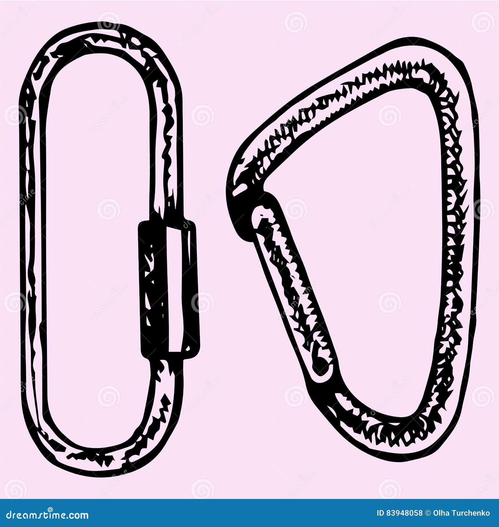 Climbing carabiner stock vector. Illustration of object - 83948058