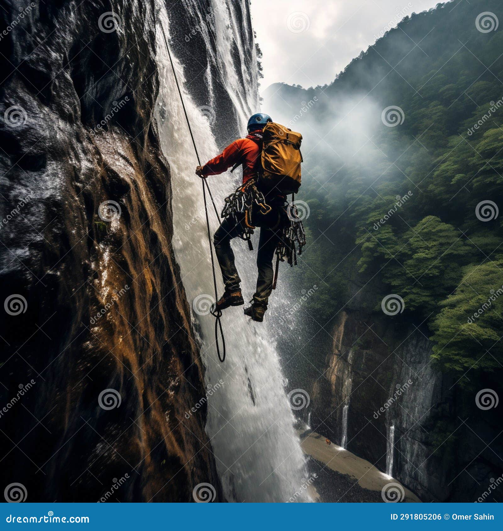 Climbing Cascade: Dive into a Thrilling Heights Experience Stock Photo ...