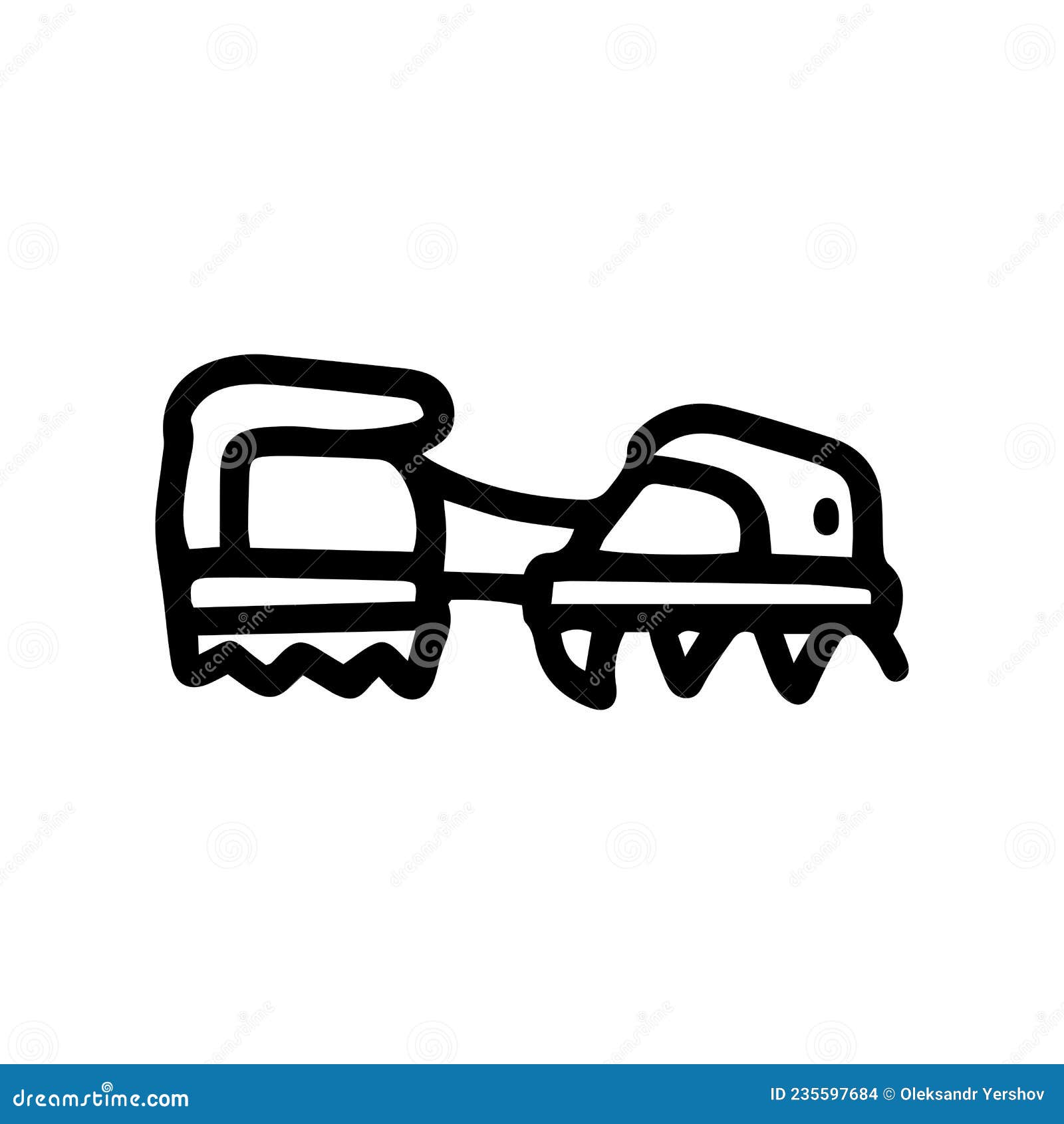 Climbing Crampons Line Vector Doodle Simple Icon Stock Vector ...