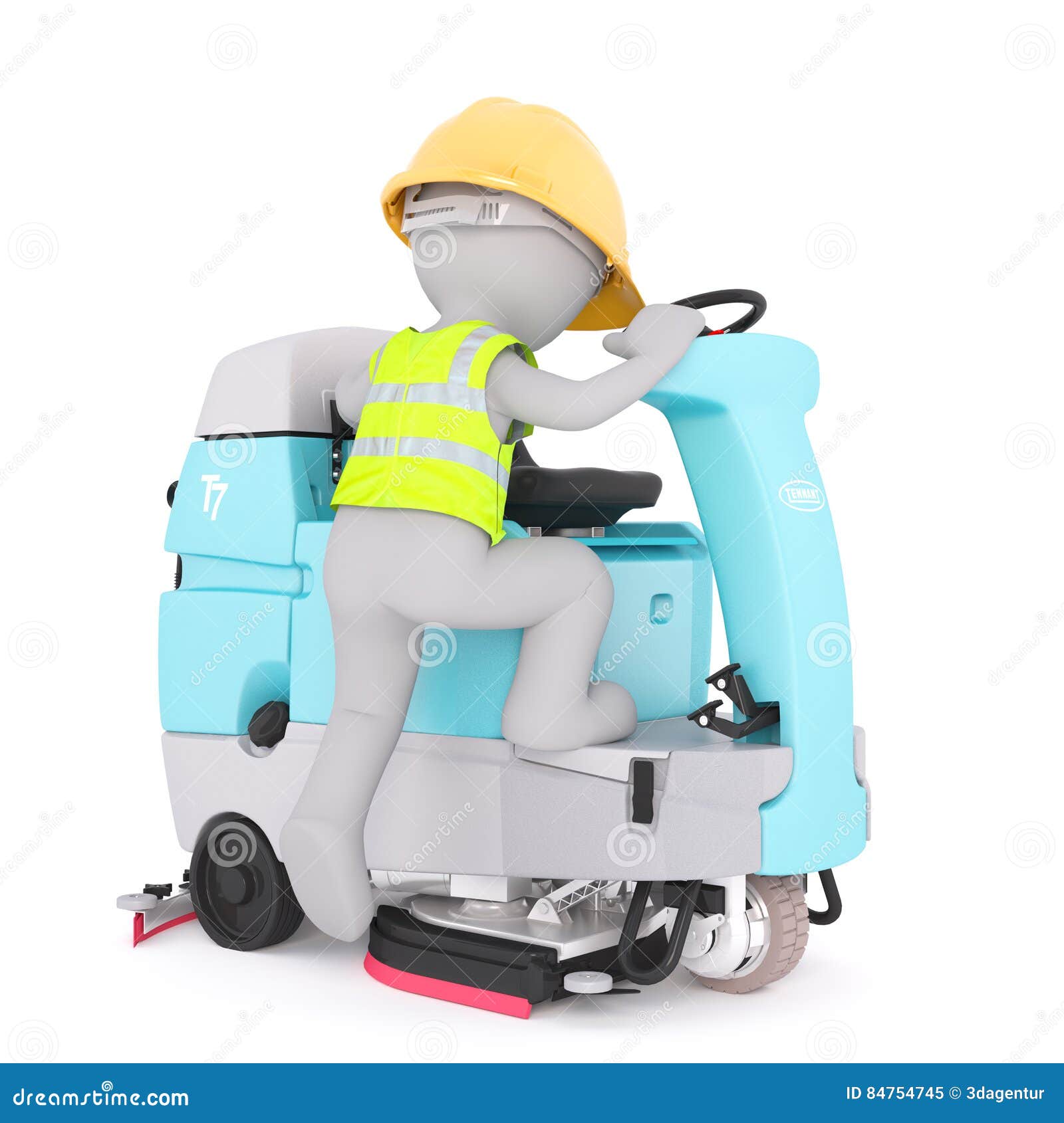Climbing Drivable Floor Scrubber Stock Illustration - Illustration of ...