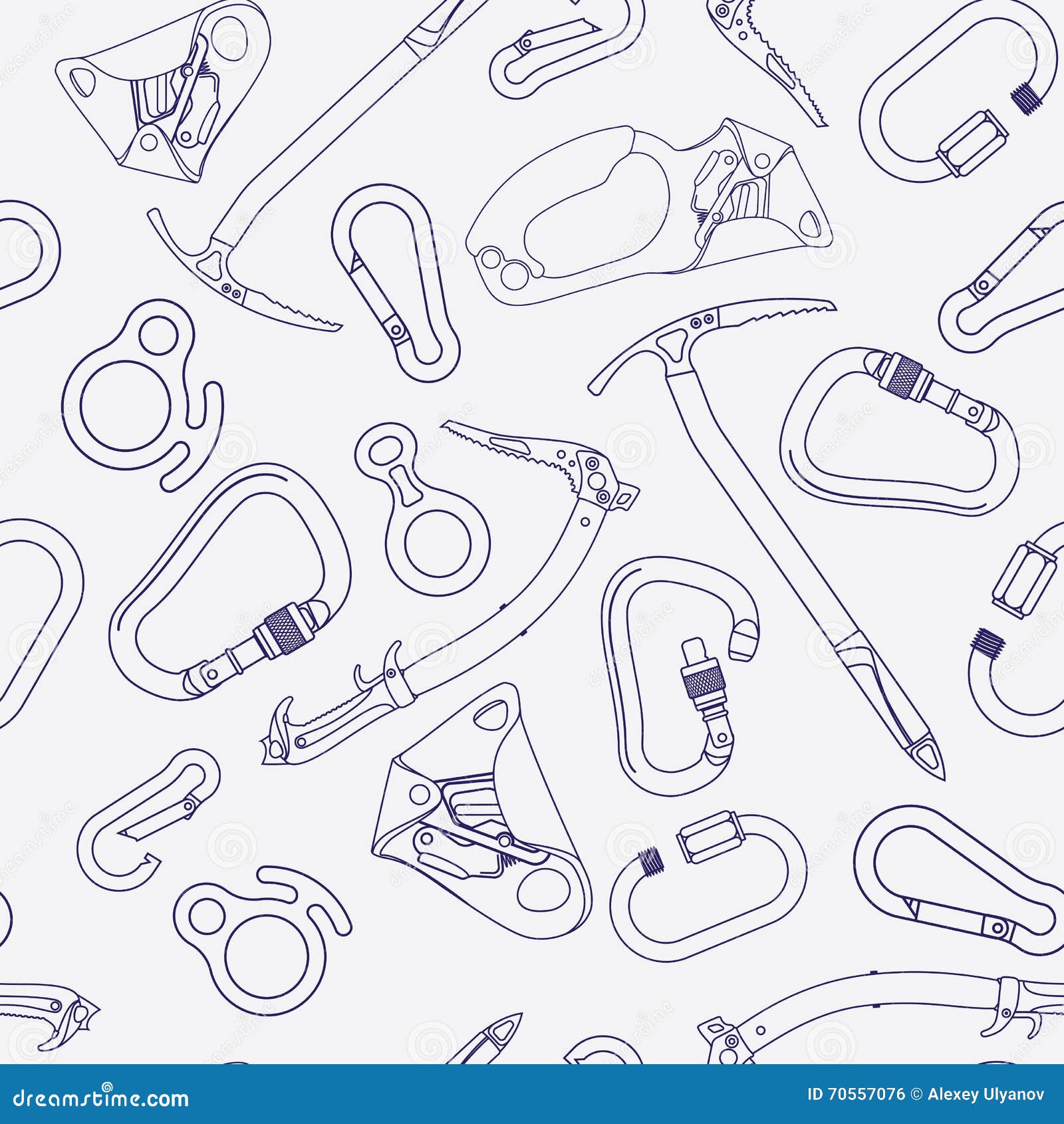 Climbing Equipment Vector Seamless Pattern Stock Vector - Illustration ...