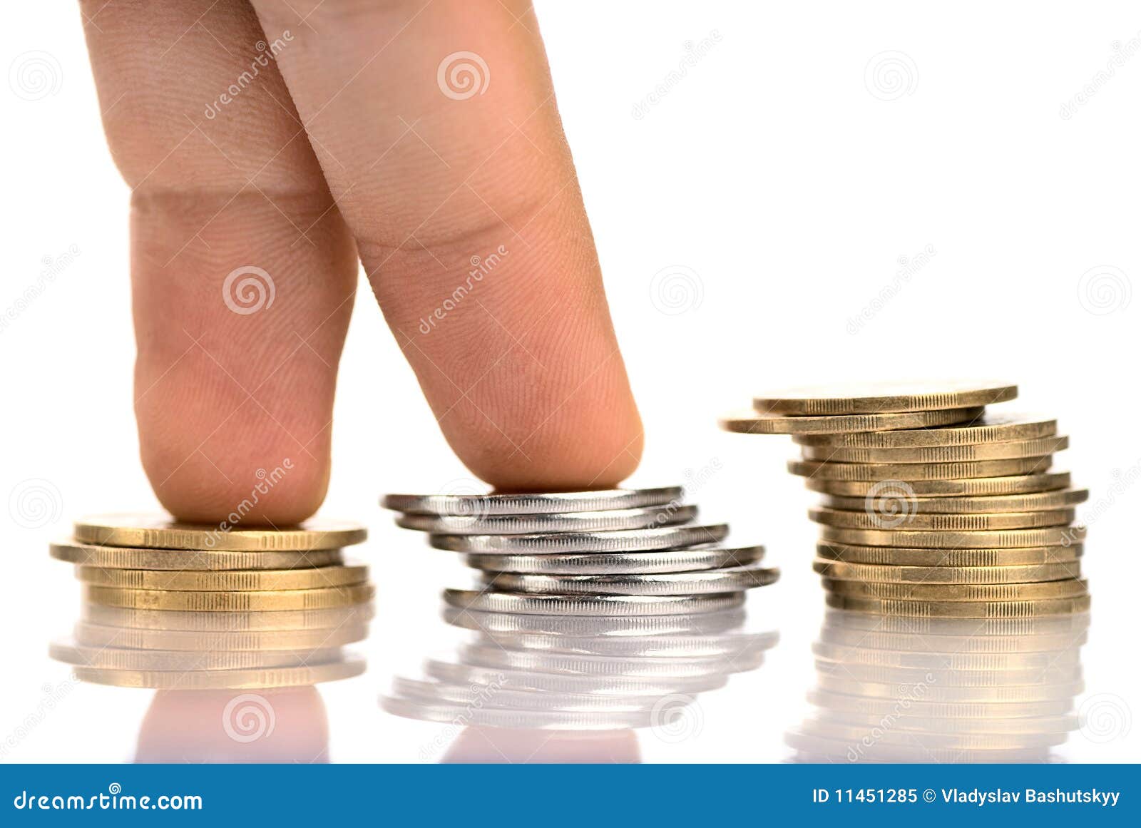 Climbing Fingers On Chart Made Of Coins Royalty-Free Stock Photo ...