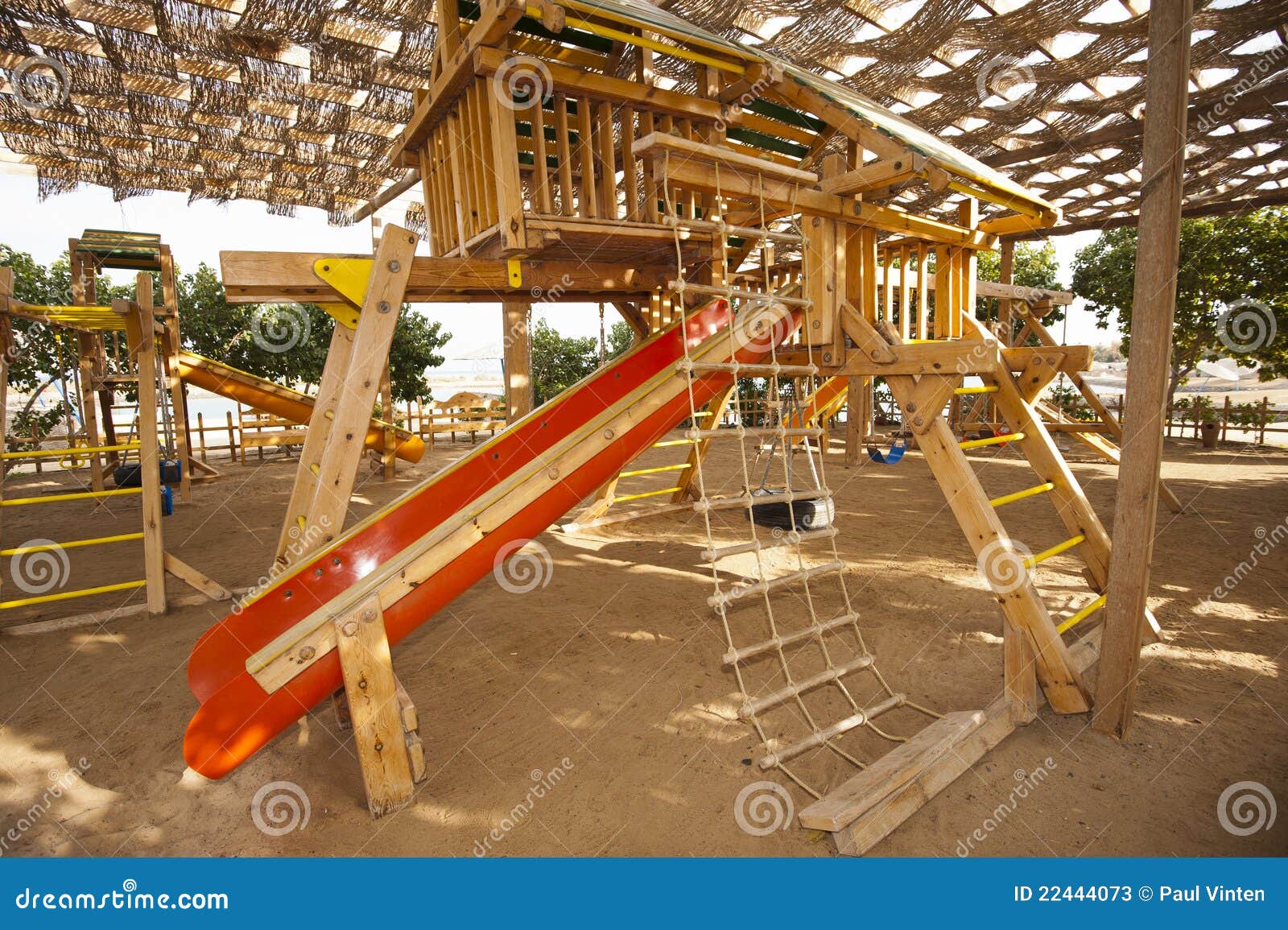 Climbing Frame in a Childrens Play Area Stock Image - Image of ...