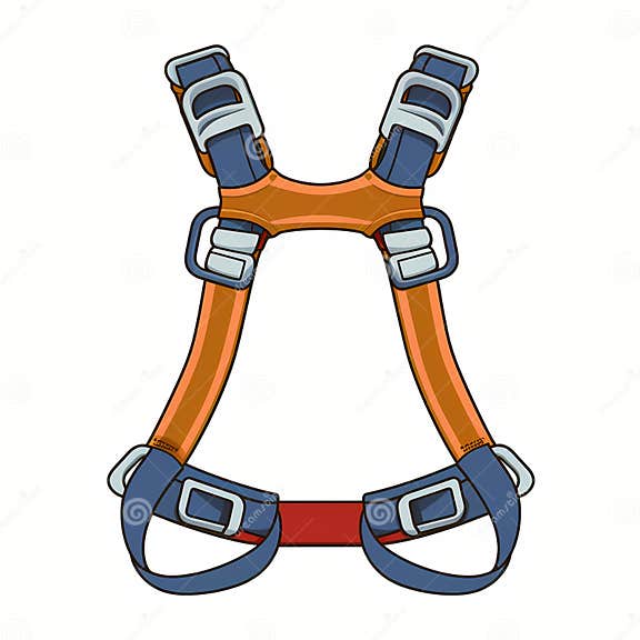 A Climbing Harness, a Blue and Orange Harness Stock Illustration ...