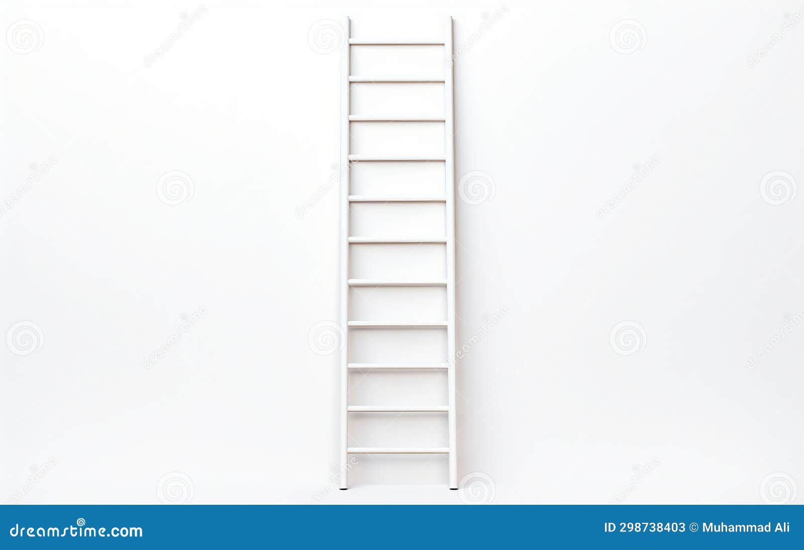 Climbing High Ladder on White Background Stock Illustration ...