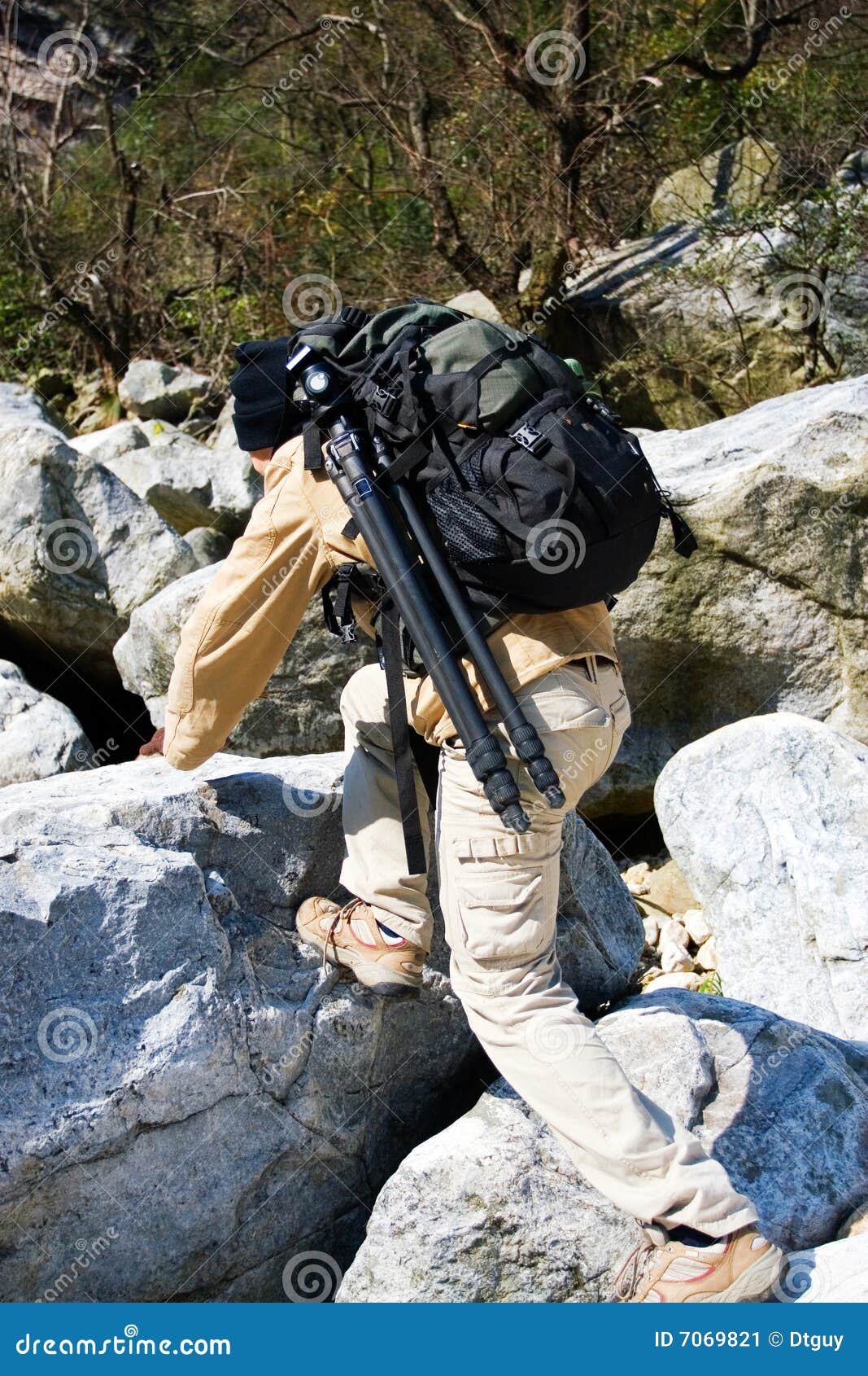 Climbing hiker stock image. Image of forest, lifestyle - 7069821