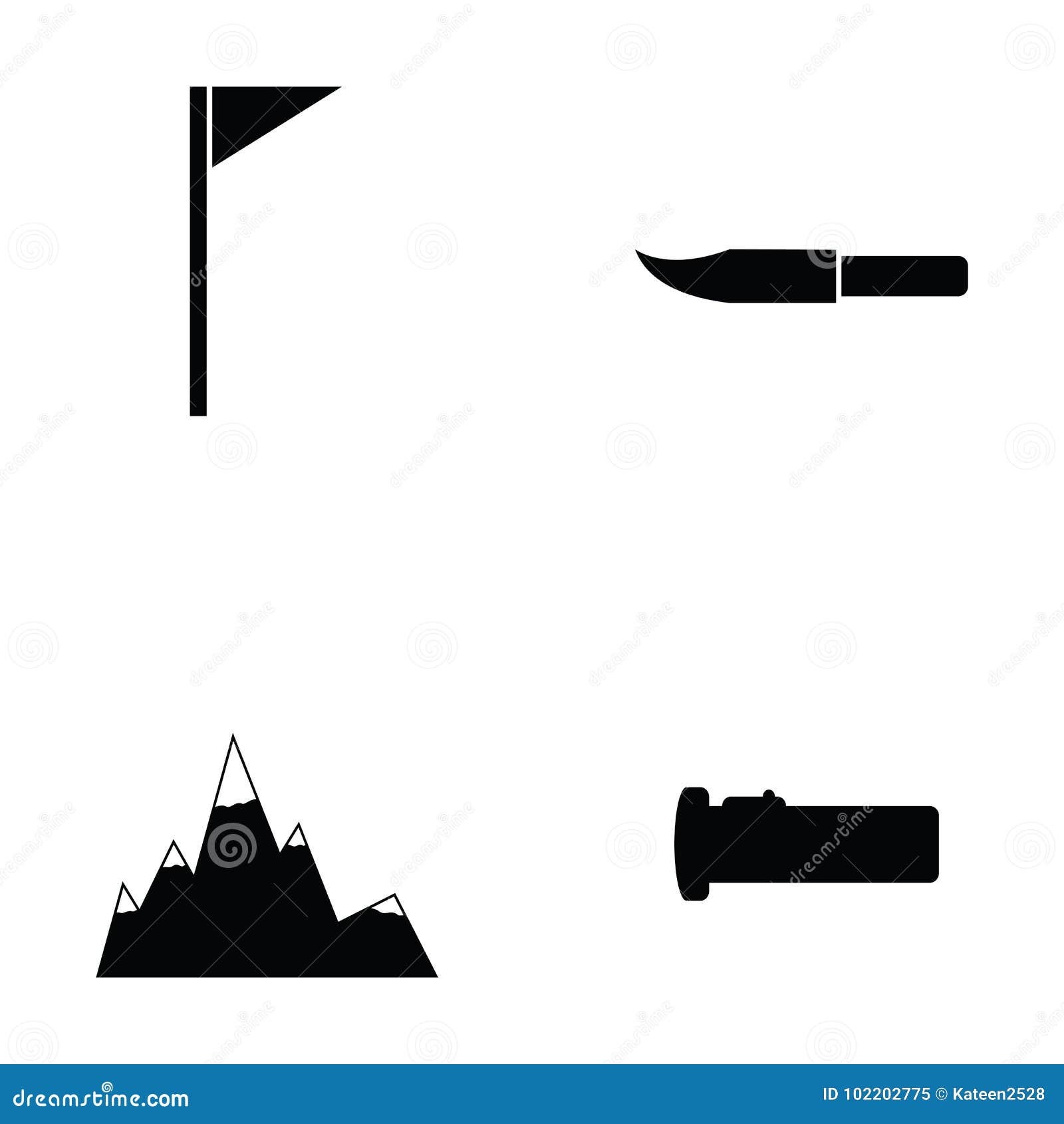 Climbing icon set stock vector. Illustration of equipment - 102202775