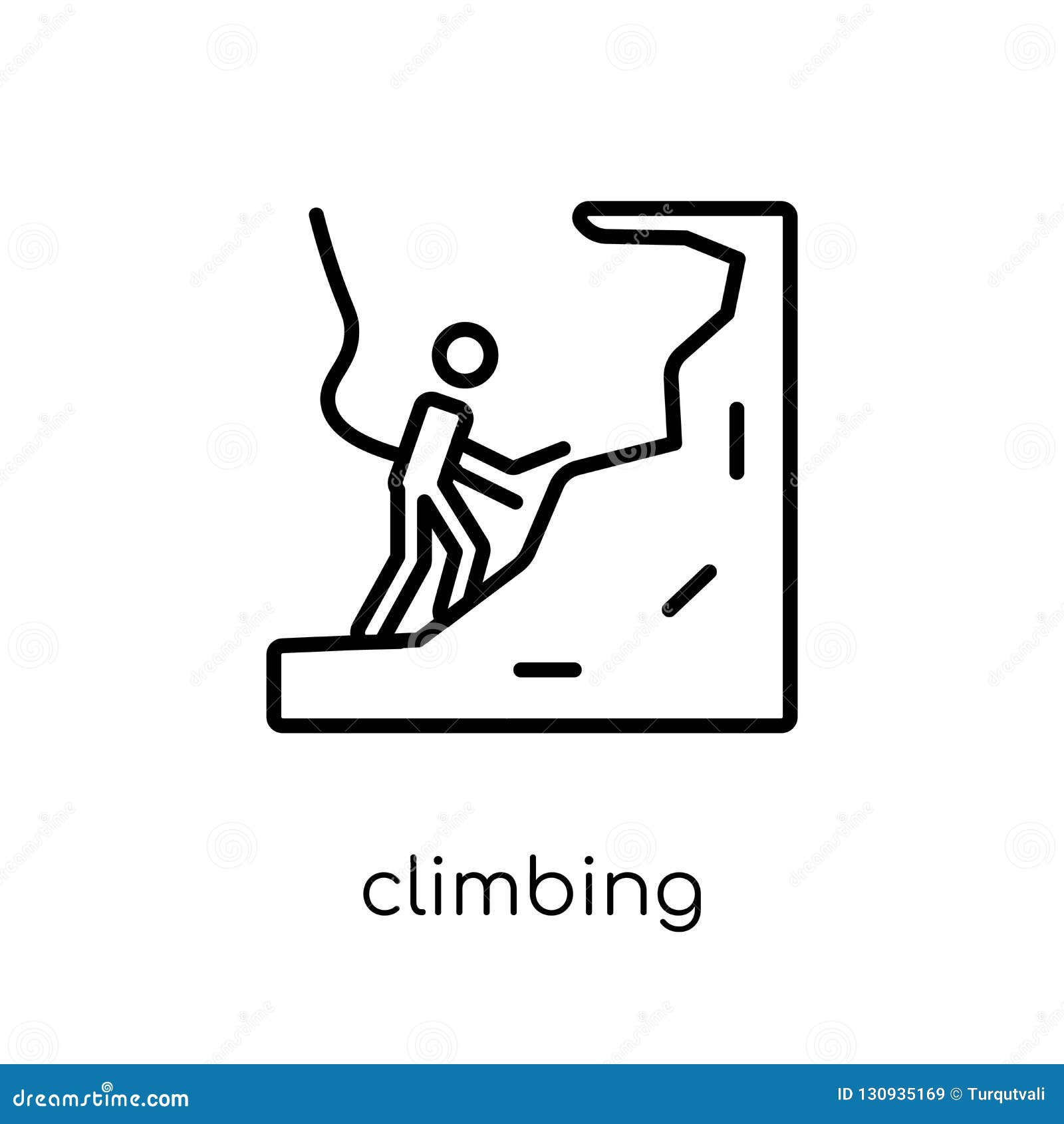 Climbing Icon. Trendy Modern Flat Linear Vector Climbing Icon on Stock ...