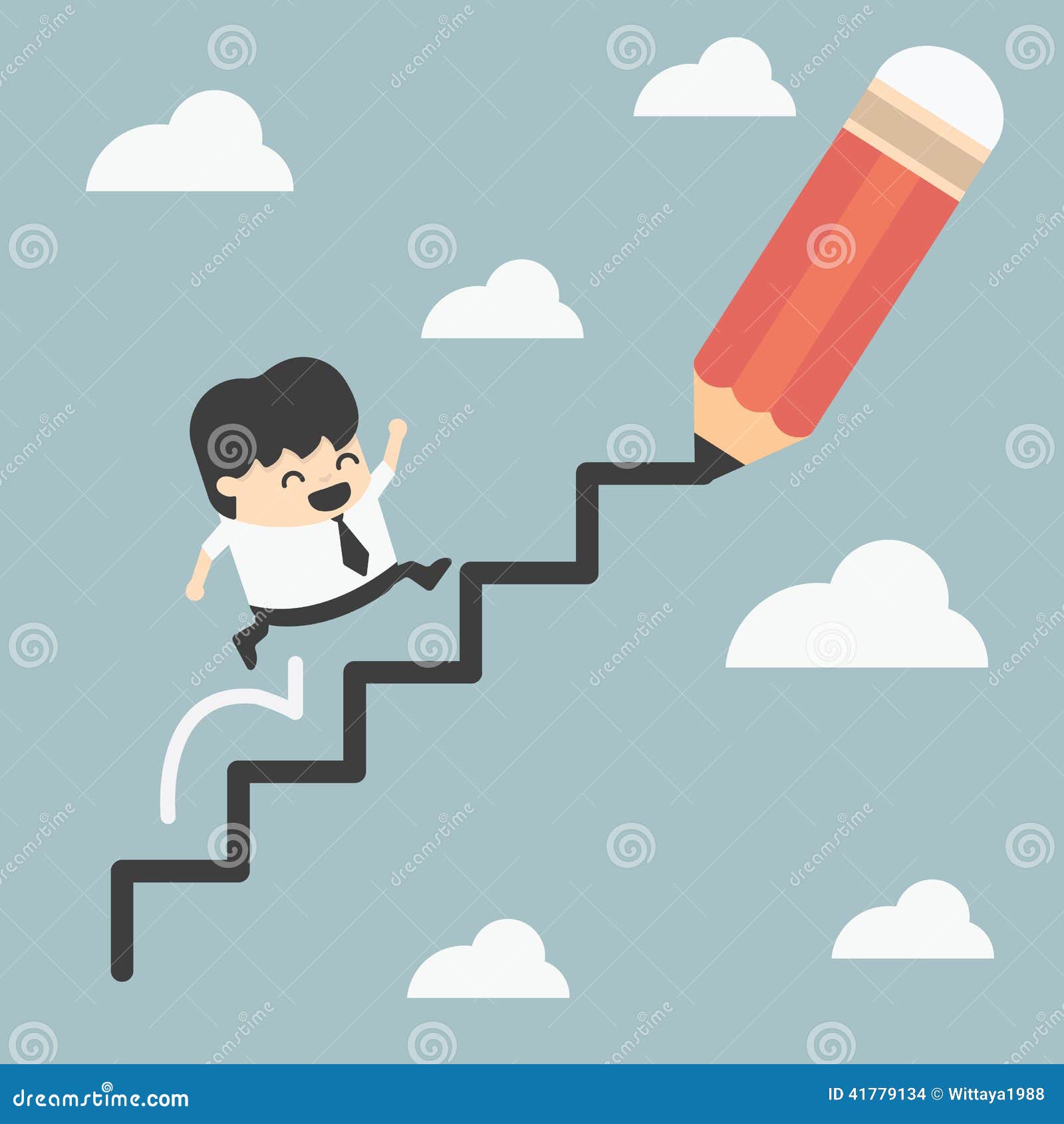 Climbing ladder of success stock vector. Illustration of background ...