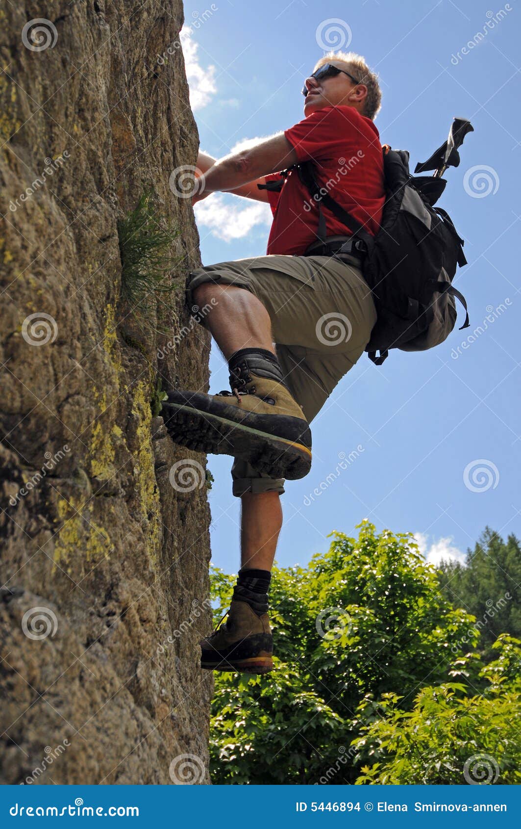 Climbing man stock photo. Image of trekking, effort, adventure - 5446894