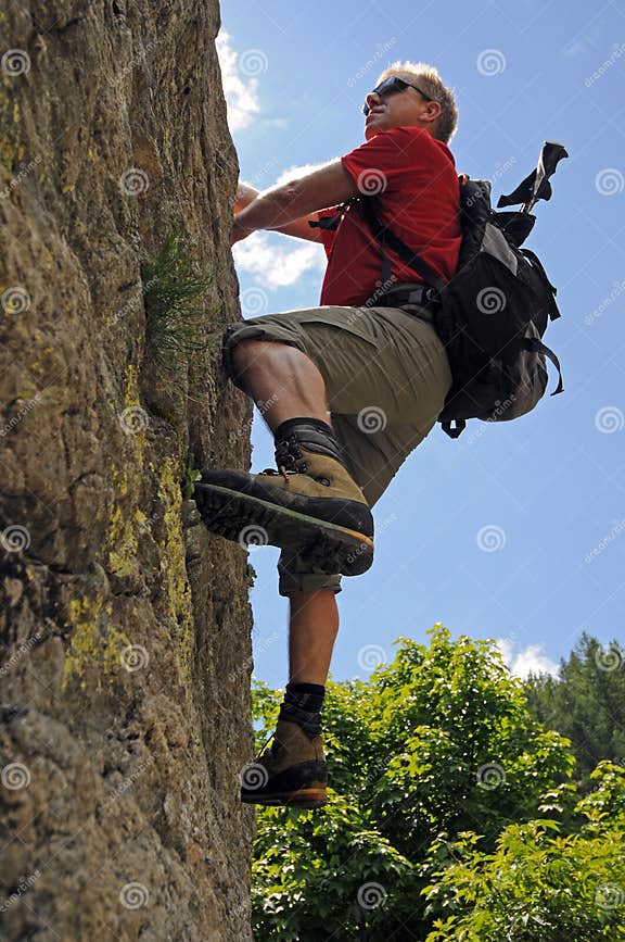 Climbing man stock photo. Image of trekking, effort, adventure - 5446894