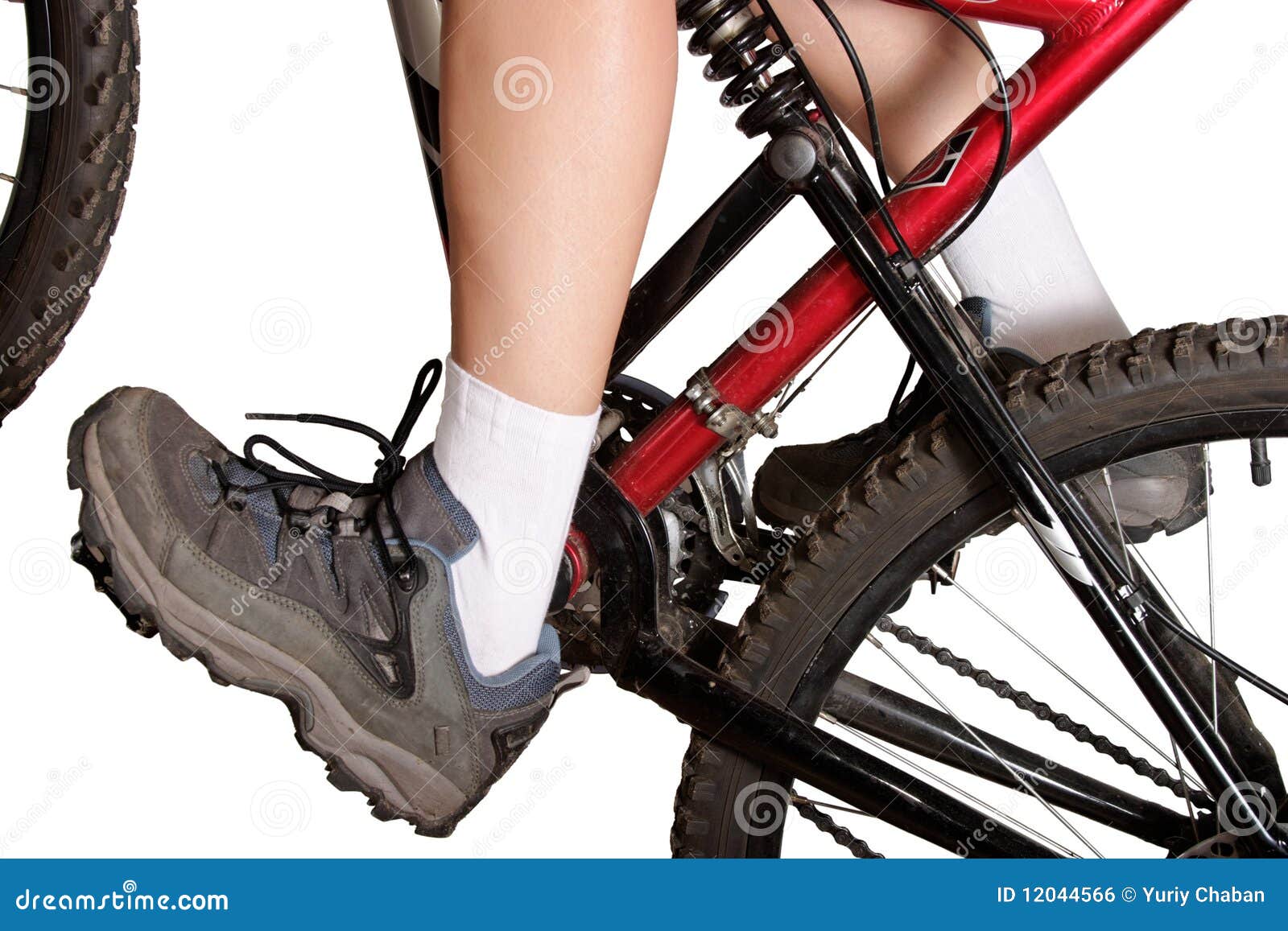 Climbing on mountain bike stock photo. Image of recreation - 12044566
