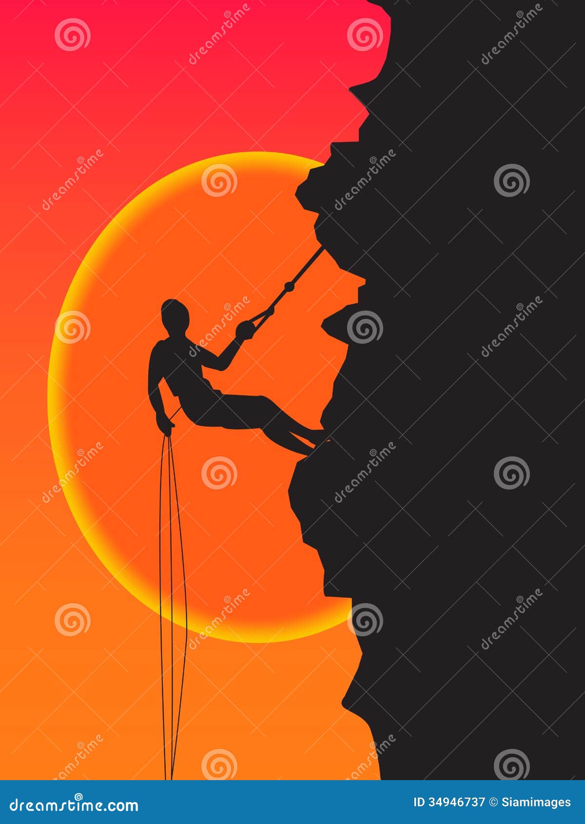 Climbing Mountain Illustrations Stock Illustration - Illustration of ...