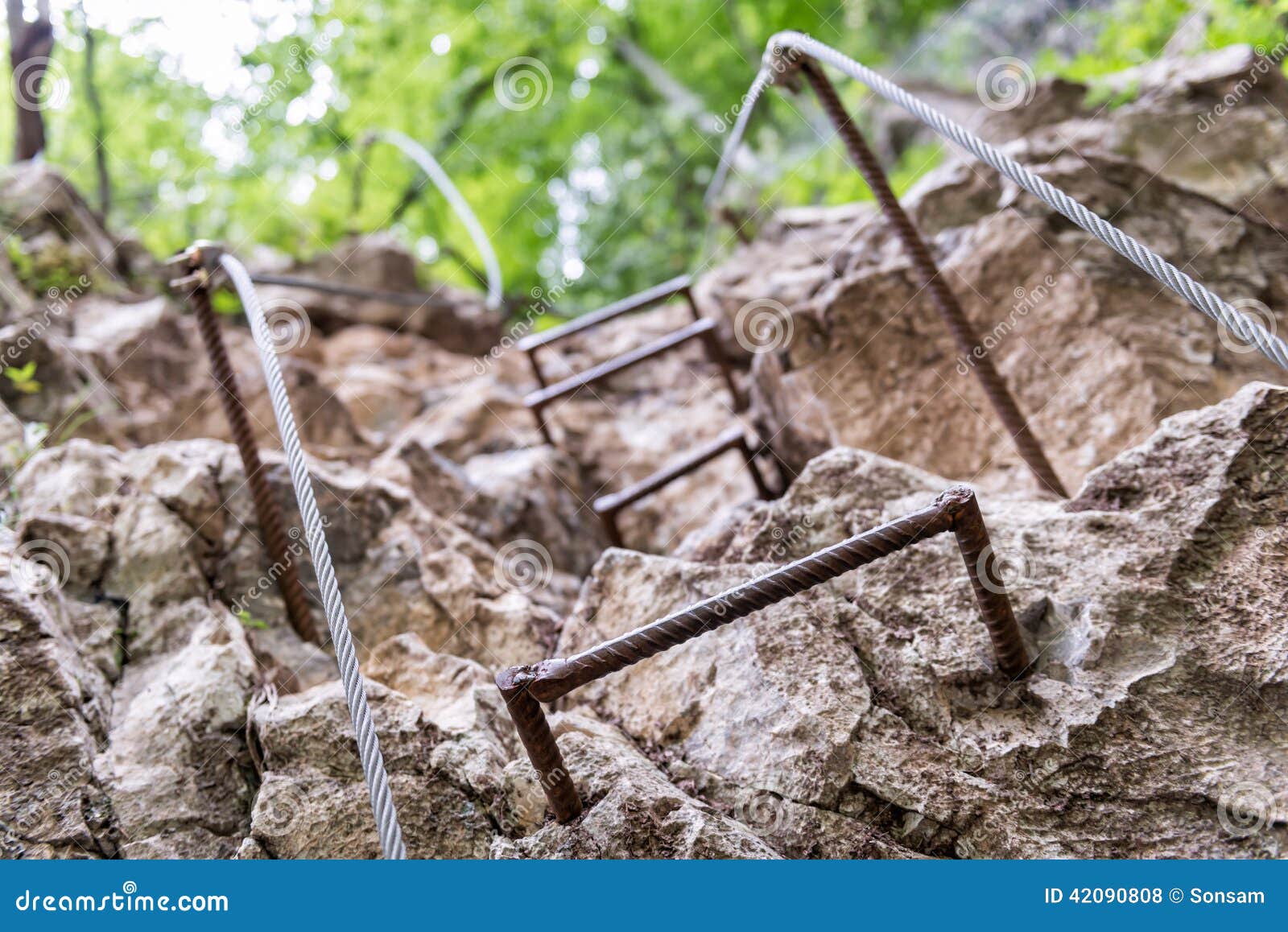 Climbing mountain path stock photo. Image of pitons, foothpath - 42090808