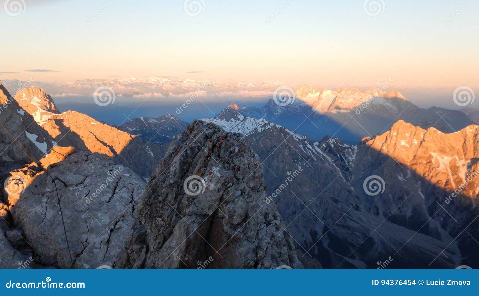 Climbing Mountain Ridge Watzmann in Germany Stock Photo - Image of ...