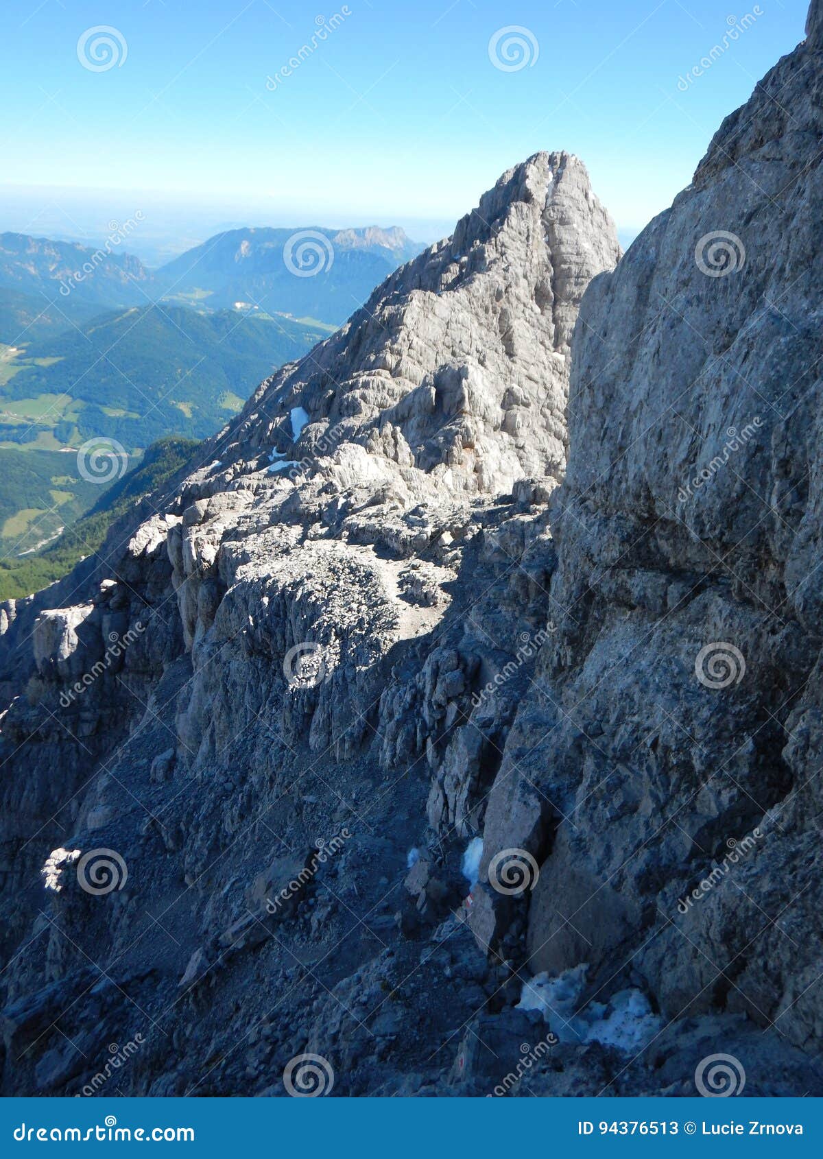 Climbing Mountain Ridge Watzmann in Germany Stock Image - Image of ...