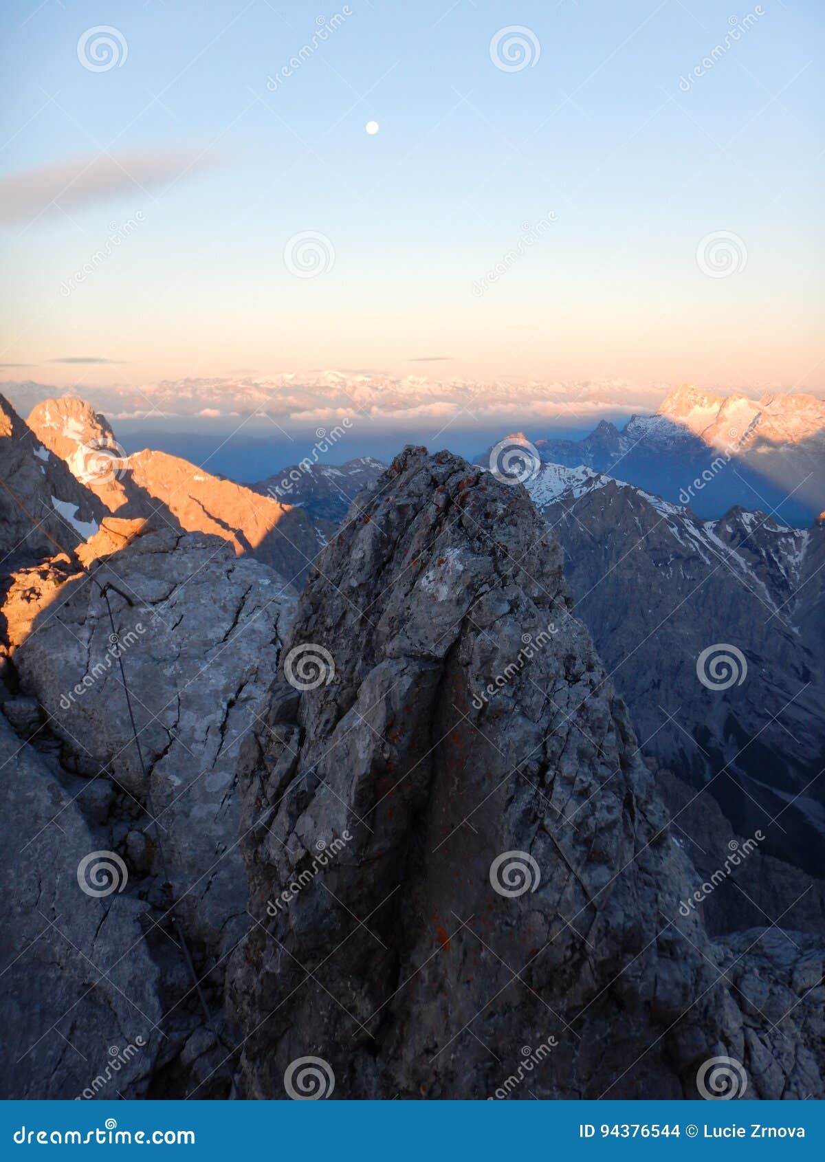 Climbing Mountain Ridge Watzmann in Germany Stock Photo - Image of ...