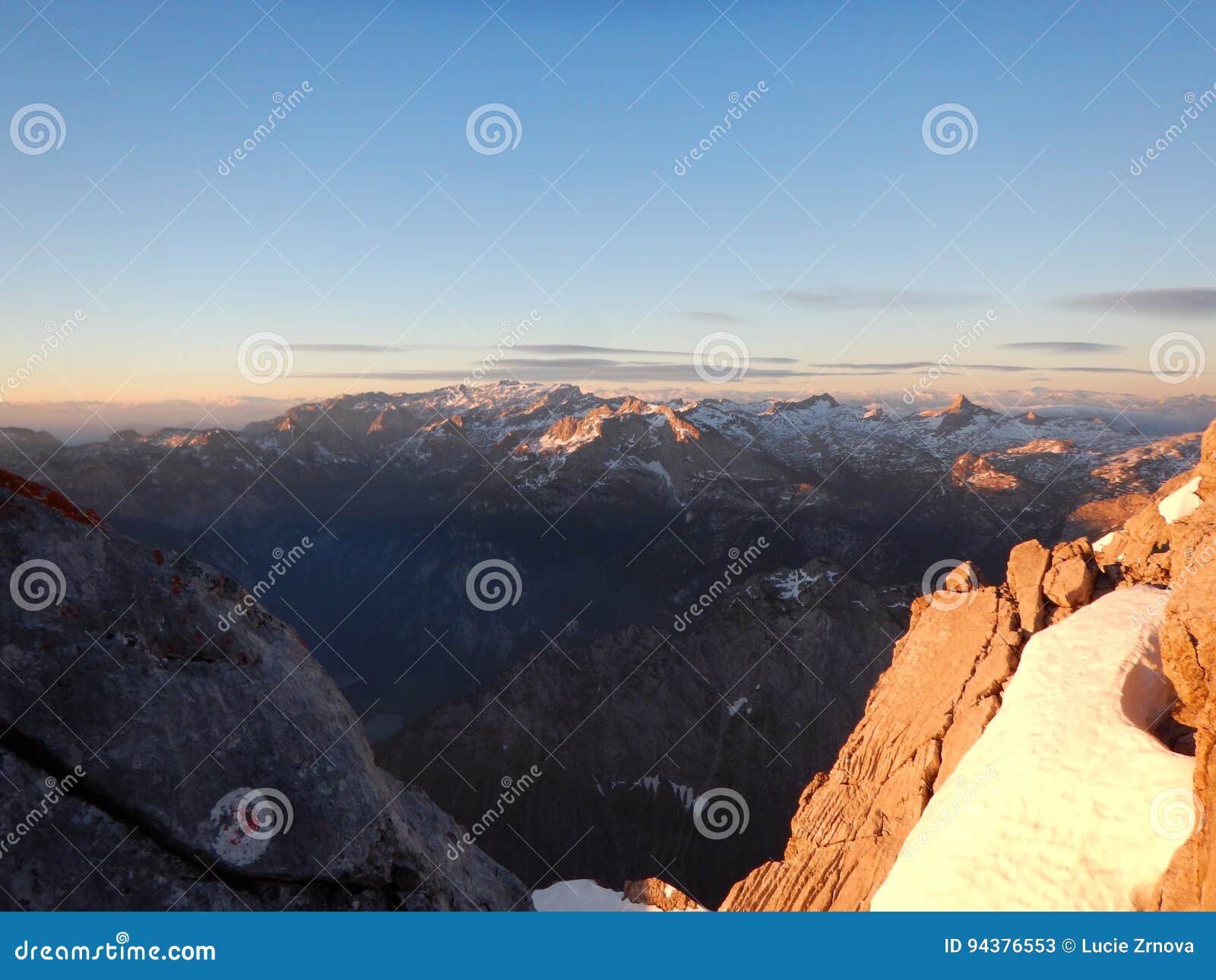 Climbing Mountain Ridge Watzmann in Germany Stock Image - Image of ...