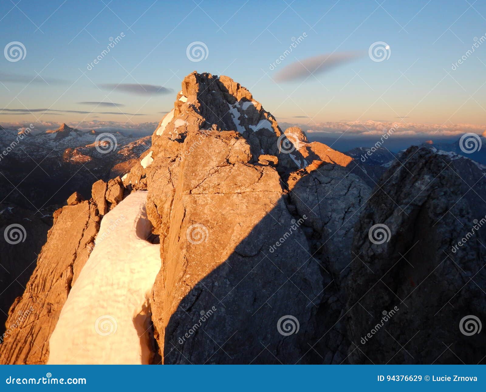 Climbing Mountain Ridge Watzmann in Germany Stock Image - Image of ...