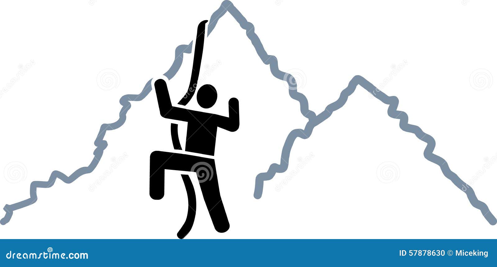 Climbing on mountains icon stock vector. Illustration of logo - 57878630