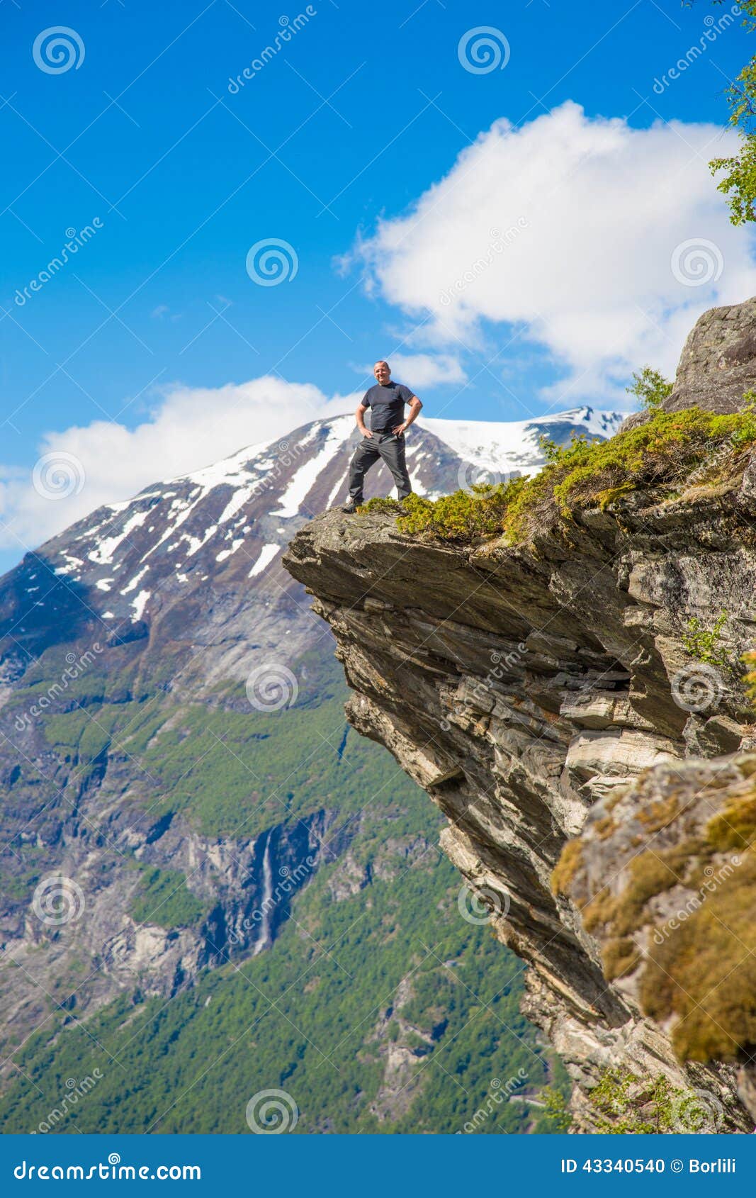 Climbing at Norway stock photo. Image of vacation, fjord - 43340540