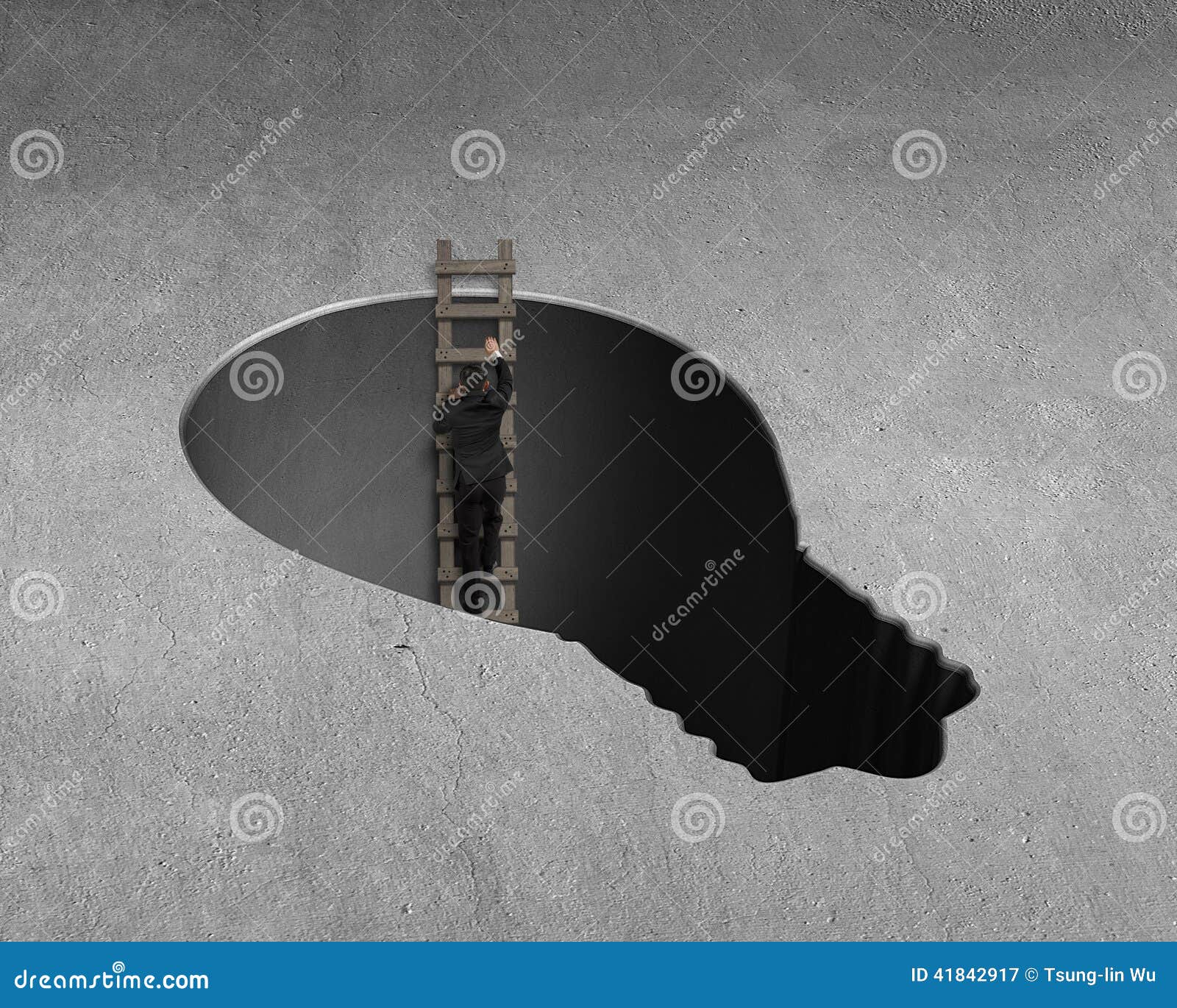 Climbing Out from Lamp Hole Stock Illustration - Illustration of ...